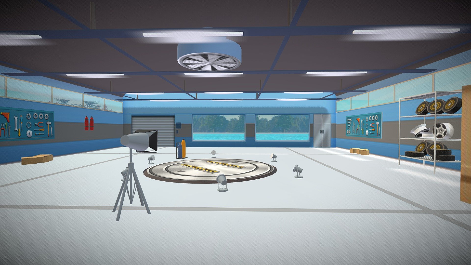 Game Ready Low Poly Toon Garage - 3D model by Mirage (@Mirage001 ...