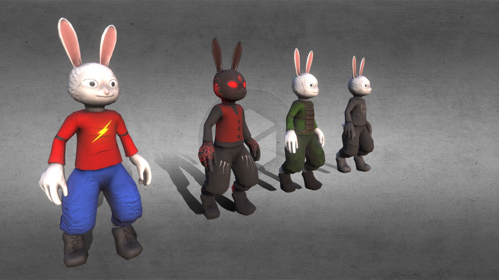 Game characters - 3D model by Hene [857e8a7] - Sketchfab