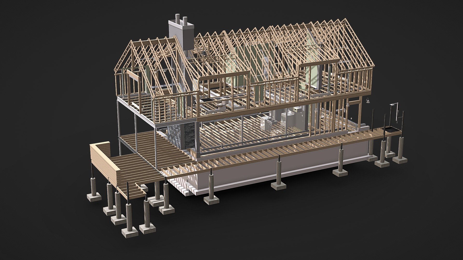 House Part 1 - Structure & MEC - 3D model by LAROSE architecture ...