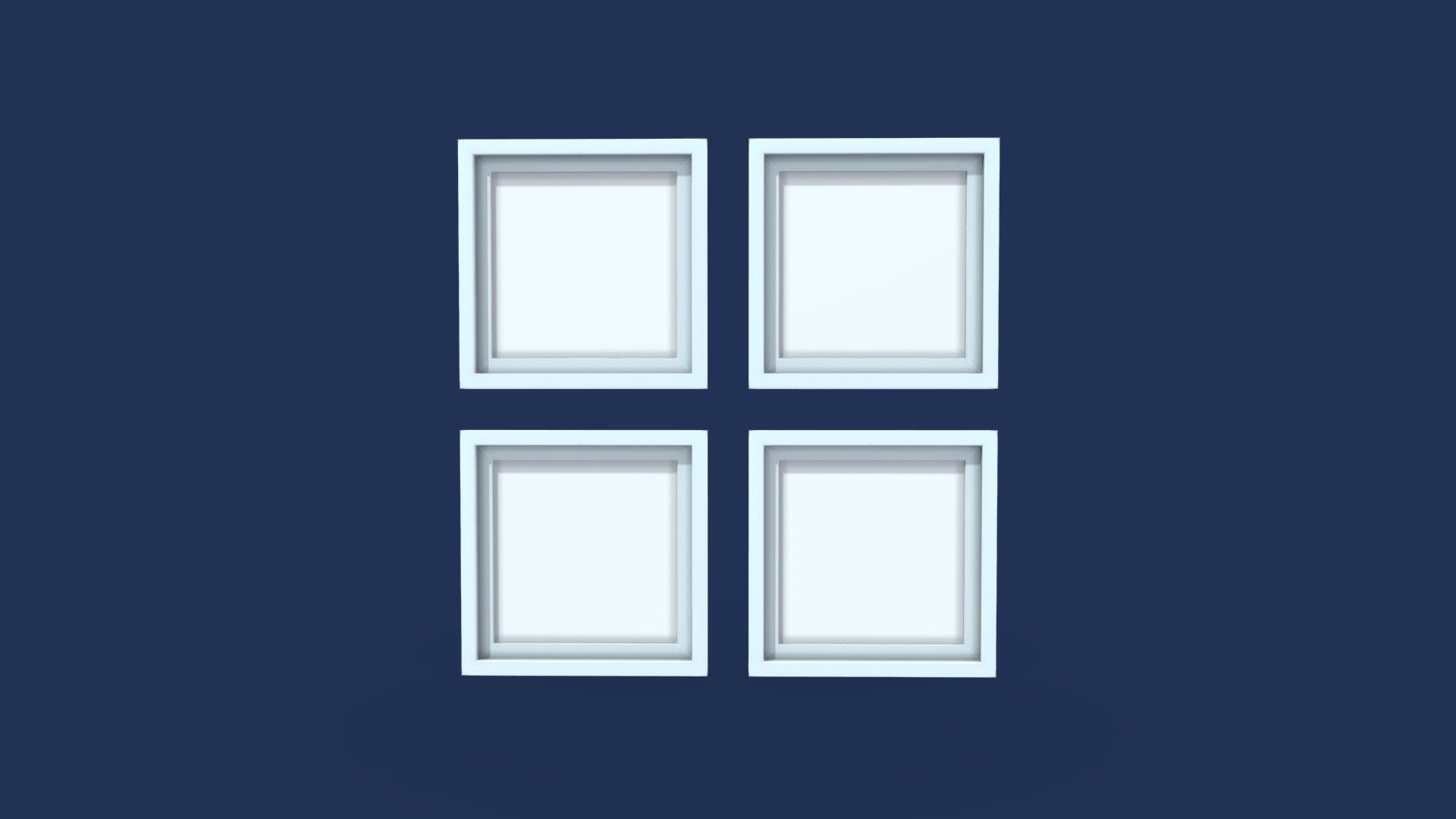 Modern White 4 Square Wall Picture Frames - Buy Royalty Free 3D model ...
