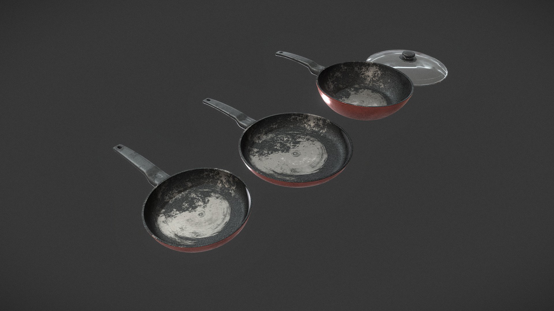 Scratched Frying Pans - Download Free 3D model by Bornx [858e815 ...