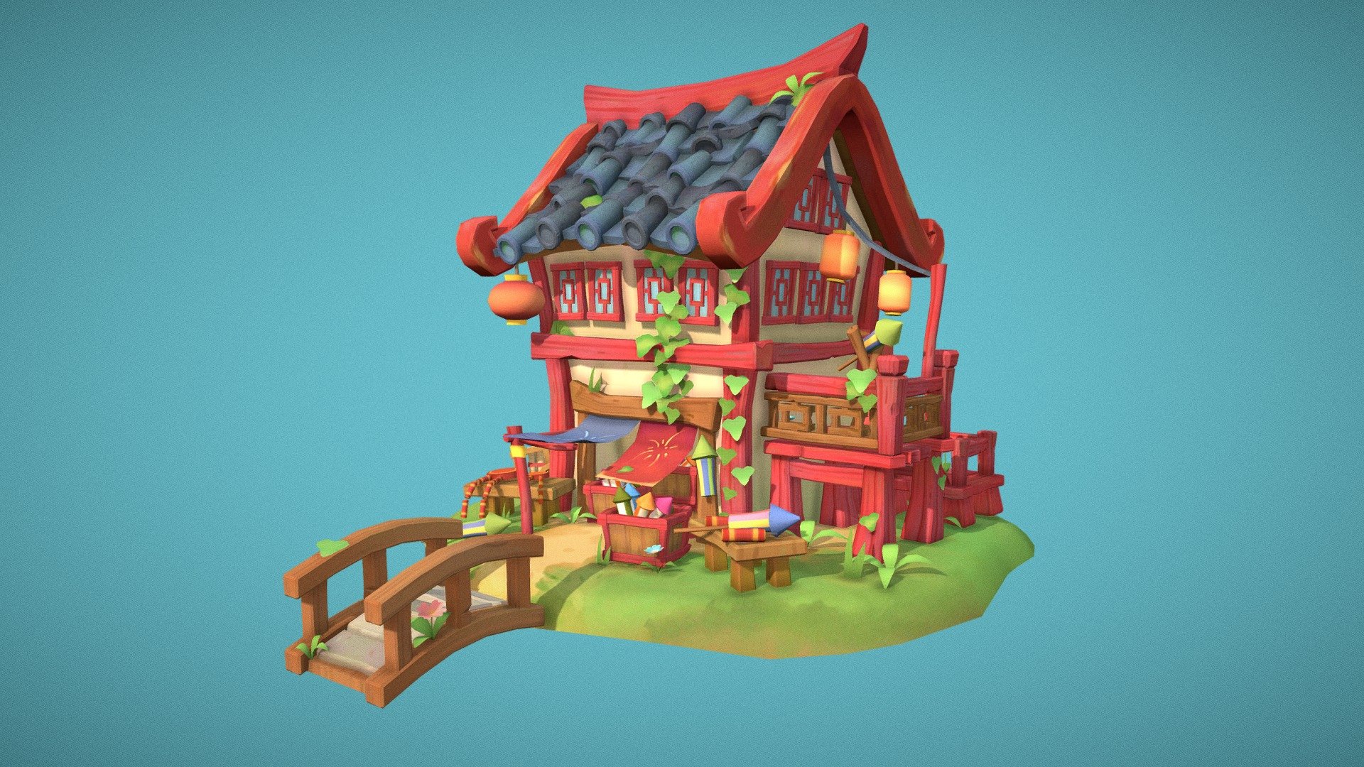 DAE Villages: Chinese Fireworks Shop - 3D model by Silvia_ [858f4ec ...