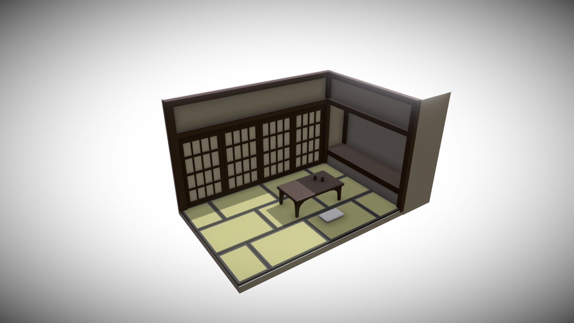 Japanese isometric room - 3D model by ijichi [8592e8d] - Sketchfab