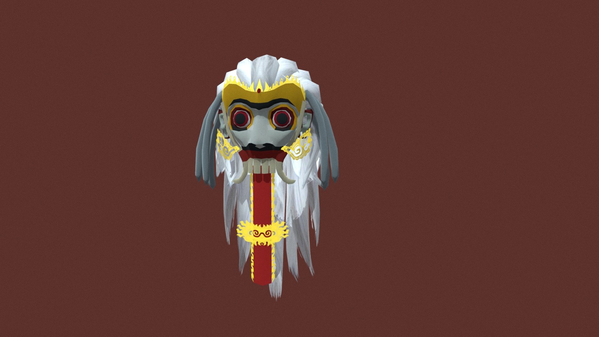 Rangda Mask Lowpoly - 3D model by velincy [859777b] - Sketchfab