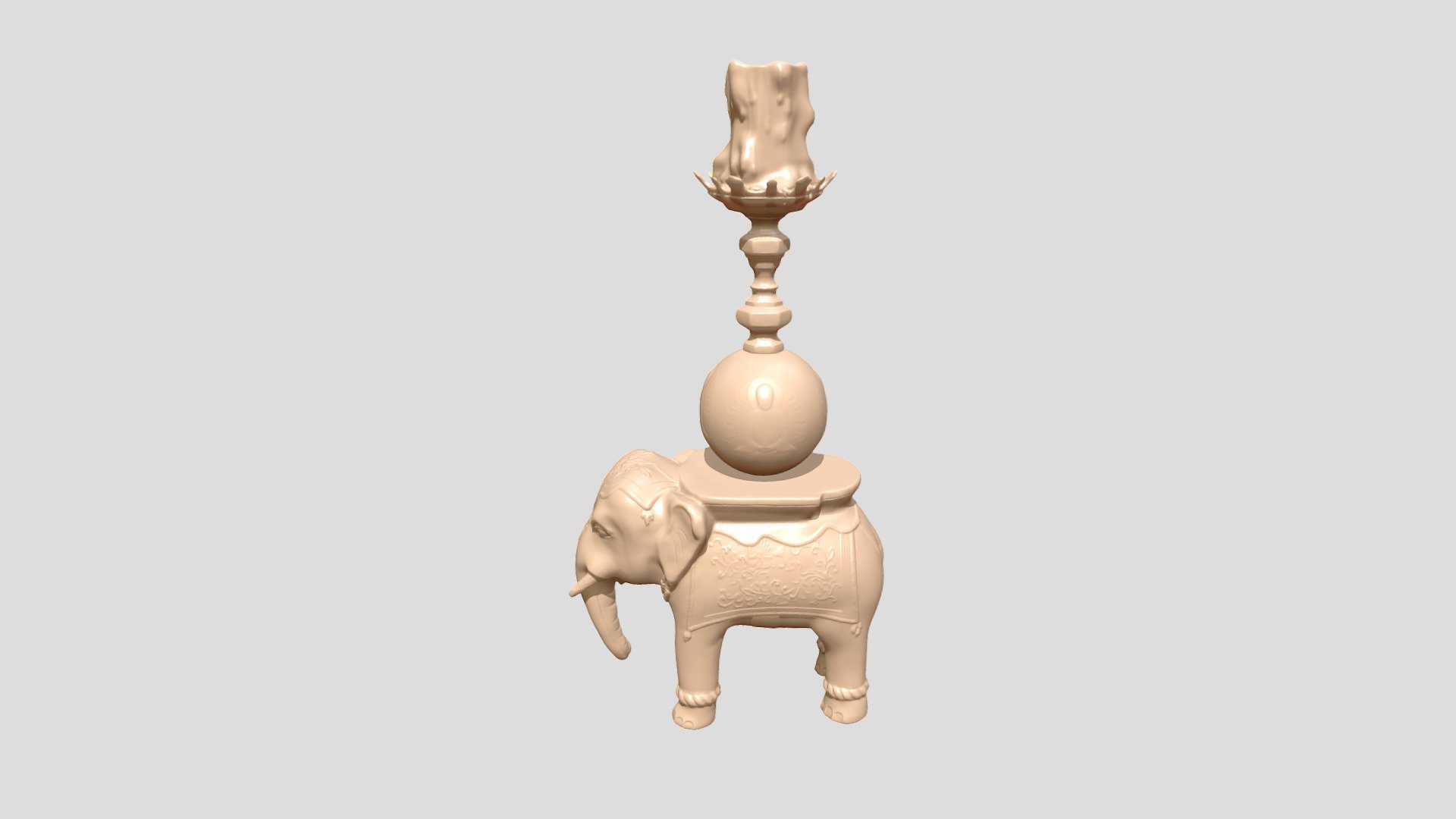 Elephant Candlestick Highpoly - 3D model by yijianjun [859ea45] - Sketchfab