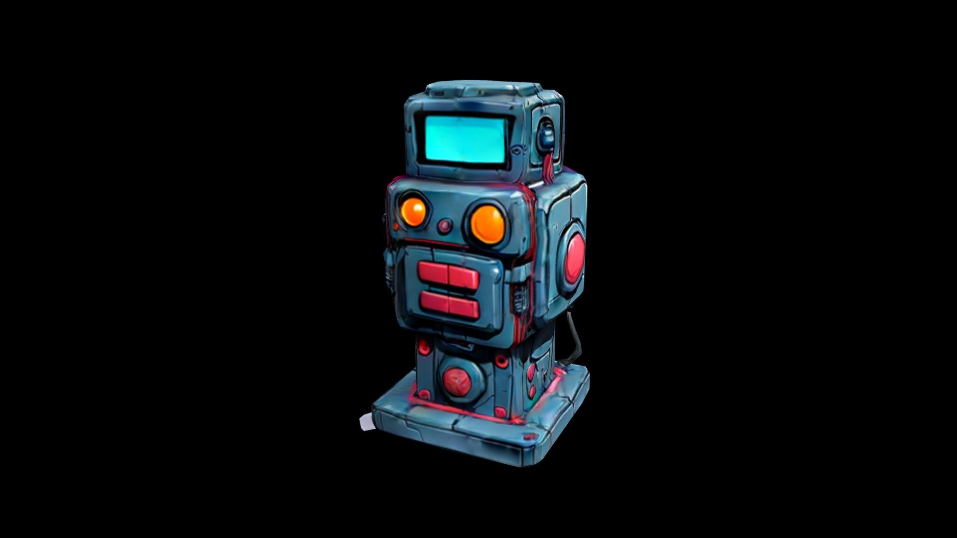Bright robot model with blue and red colors, equ - Download Free 3D ...