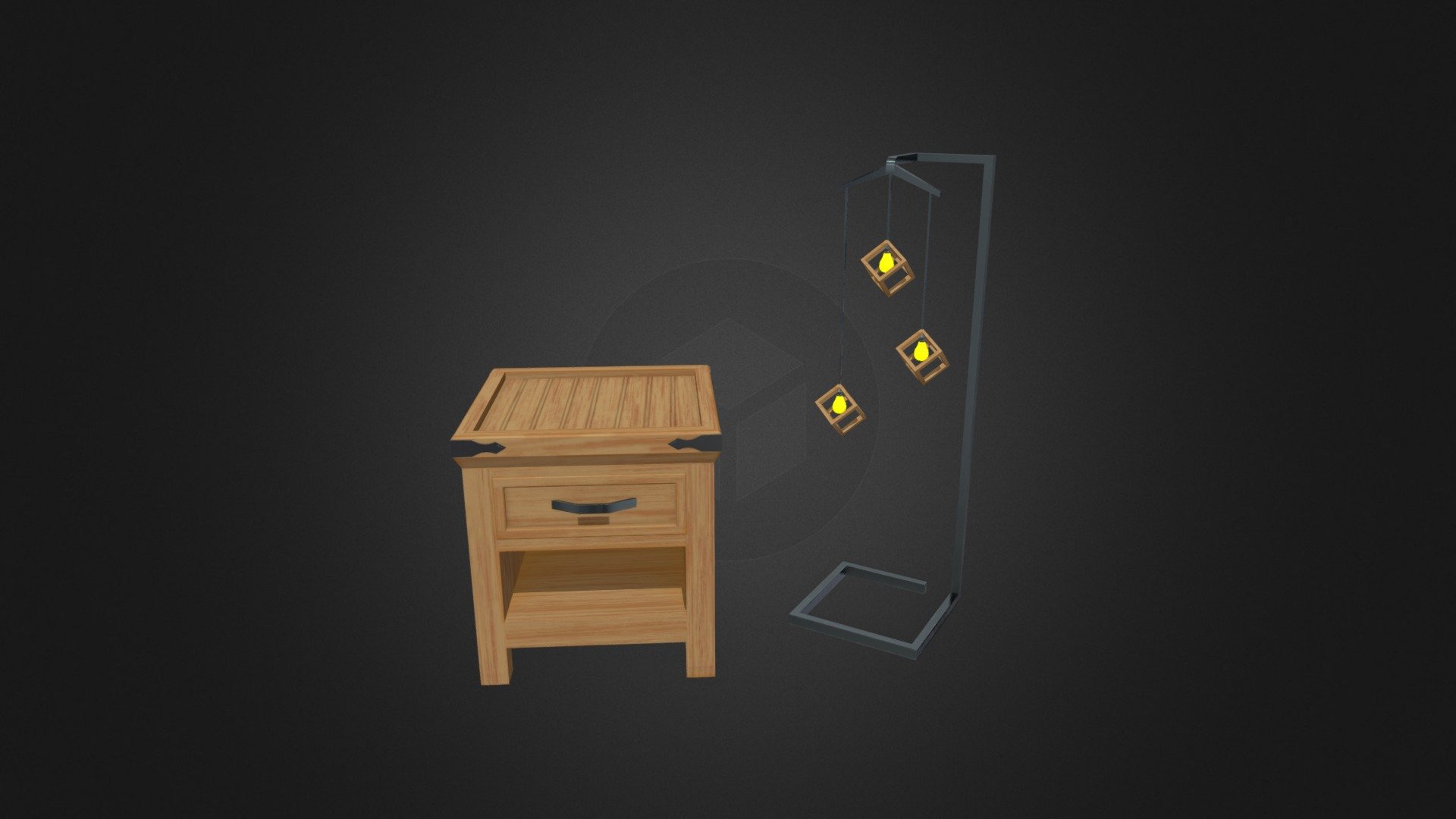 End Table & Lamp - 3D model by animatedzone1079 [85a9be3] - Sketchfab