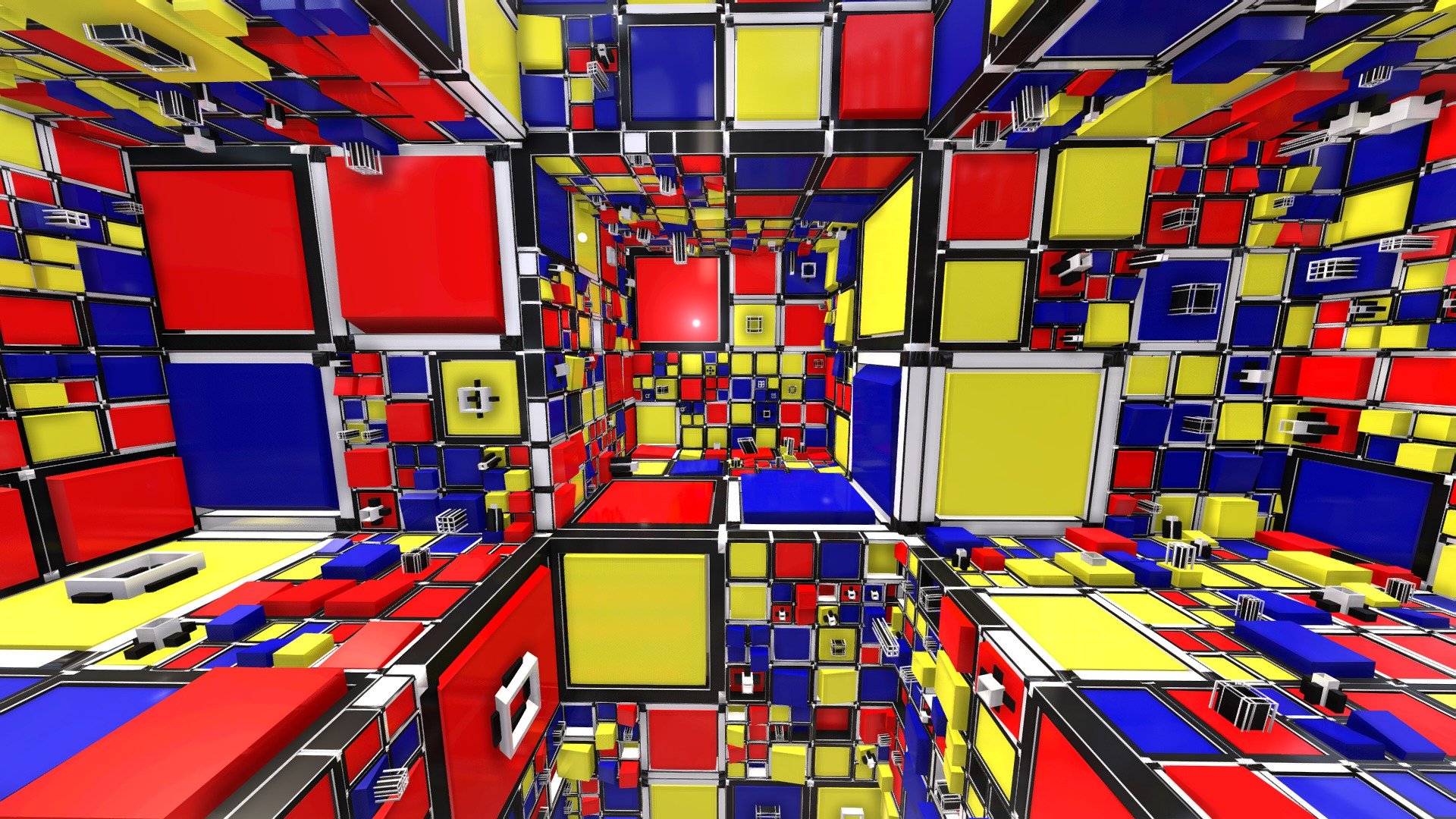 Mondrian six cubes - connected - Download Free 3D model by kronpano [85c1061] - Sketchfab