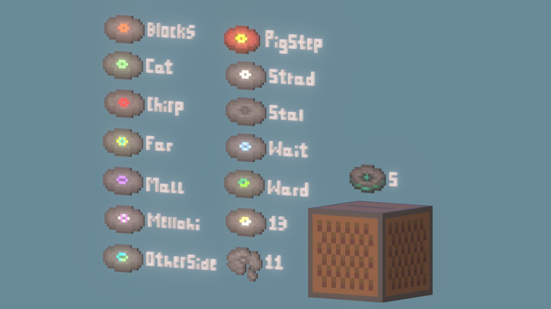 Minecraft Music Discs - Download Free 3D model by Issac Ghazanfar ...