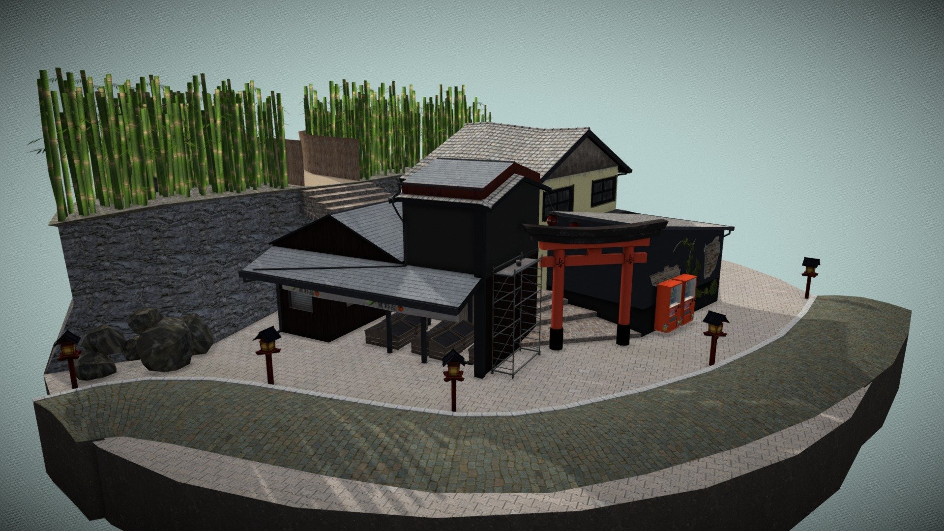Kyoto City Scene - 3D model by Yoni_Borny [85e51c4] - Sketchfab