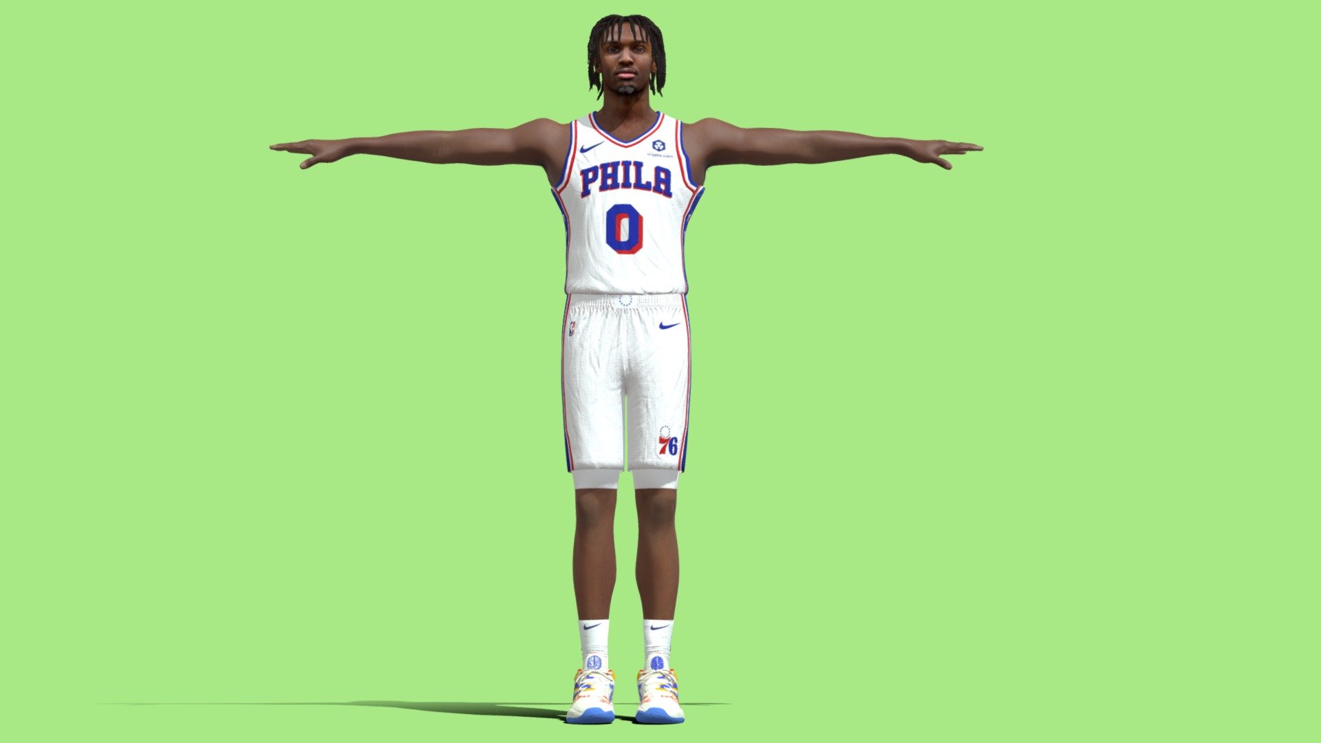 T-Pose rigged Tyrese Maxey Philadelphia 76ers - 3D model by 3dpassion ...