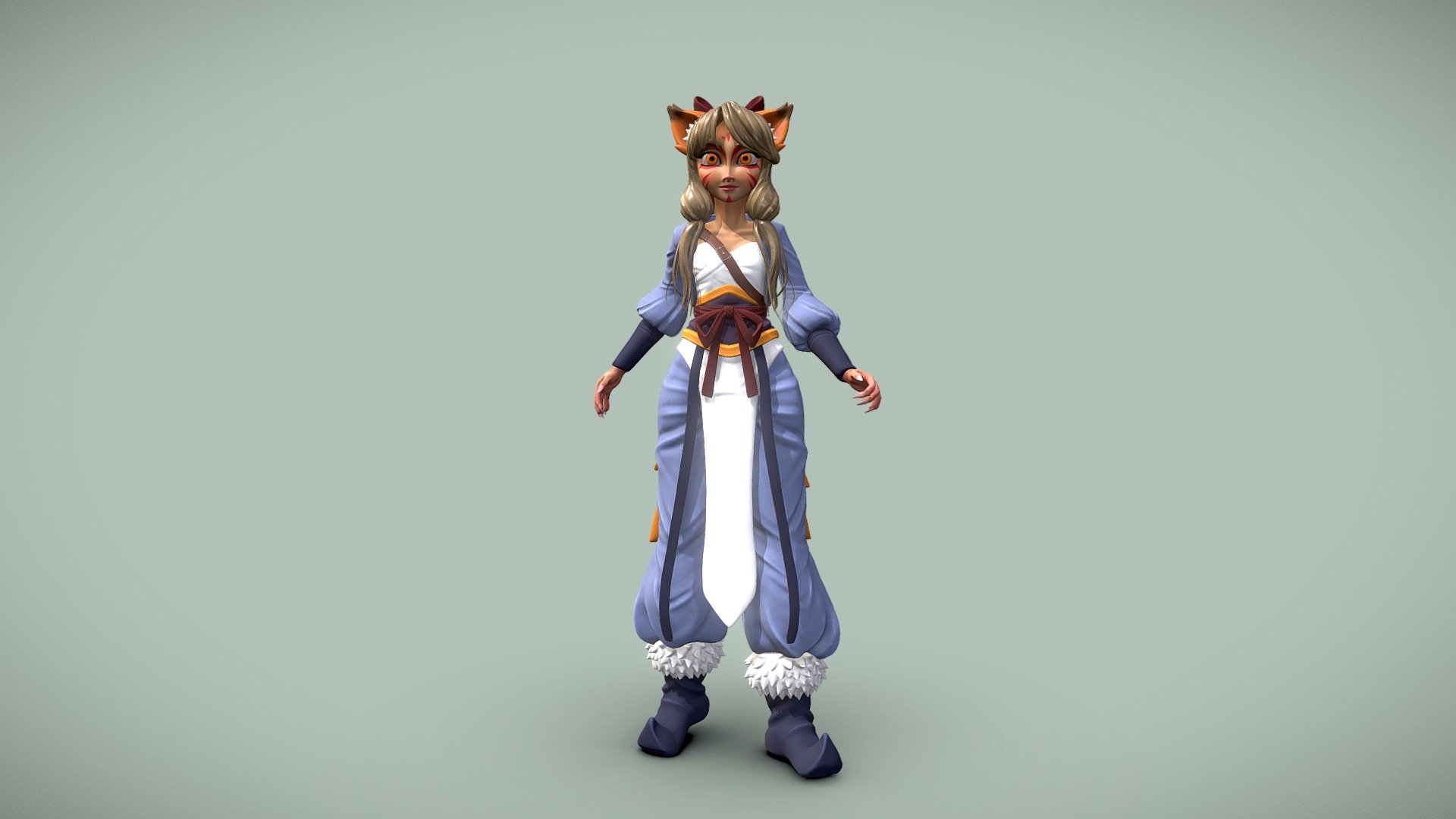The kitsune Yueko - 3D model by SilmeLuka [85ea357] - Sketchfab