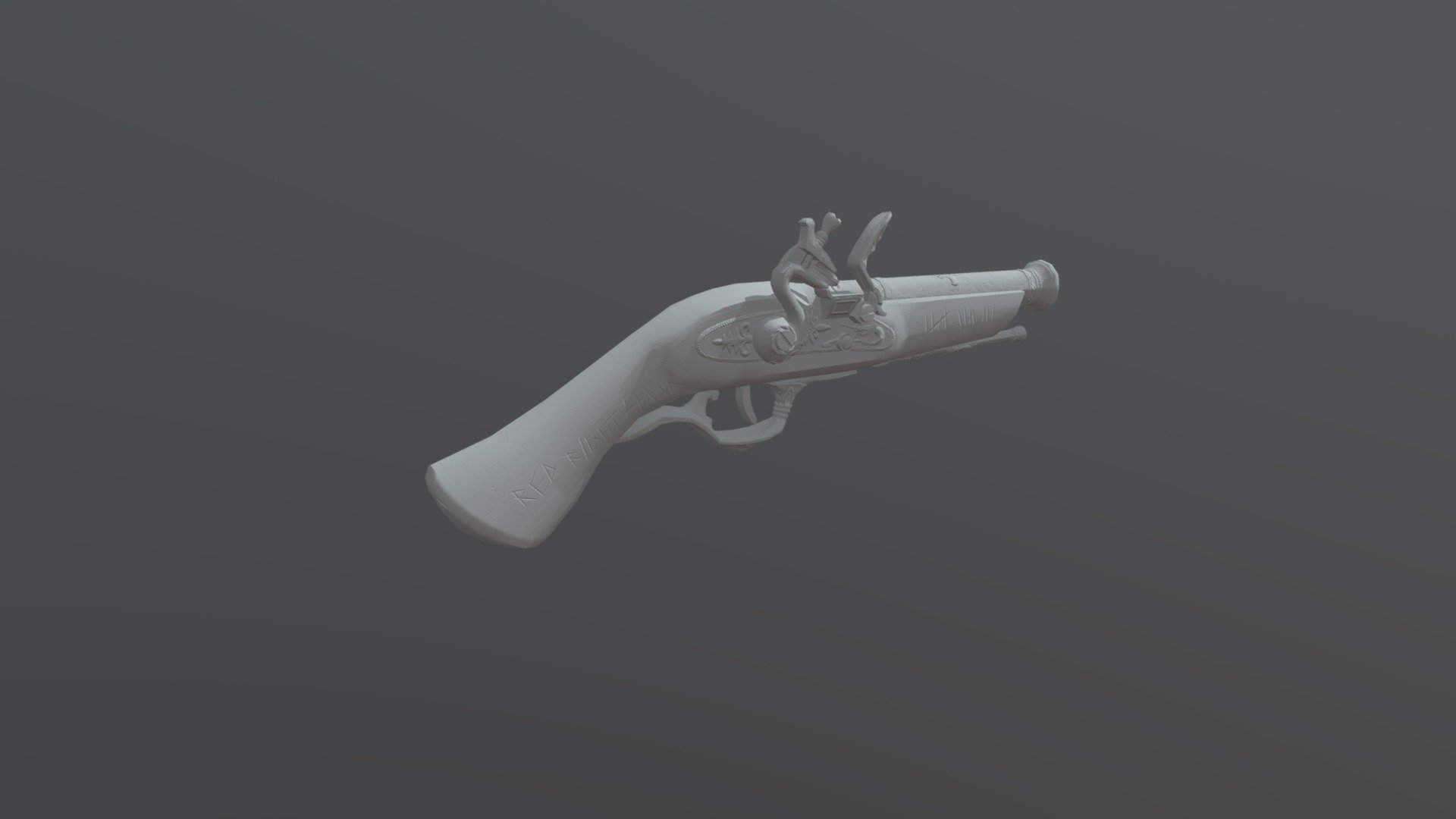 Antique Pirate Pistol (Low Poly Lambert) - 3D model by wilhelm.grinke ...