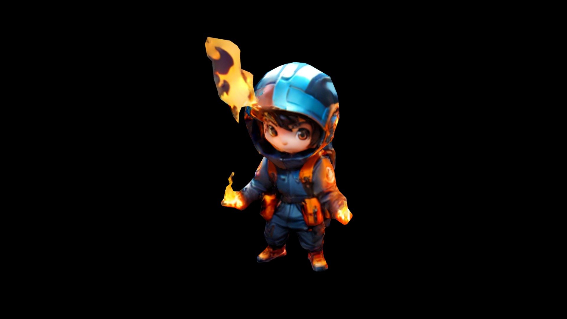 "An animated robot child with fire-breathing han - Download Free 3D ...