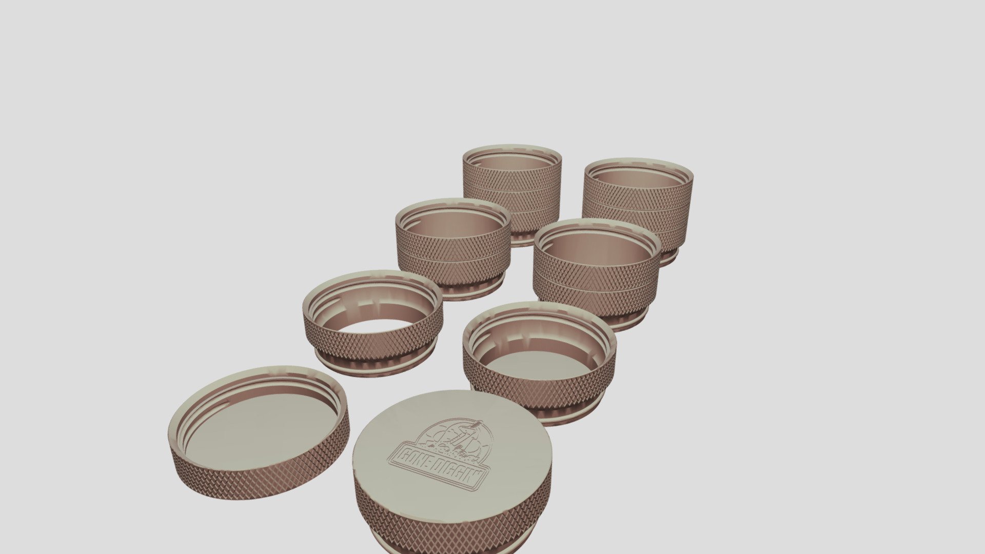 Gone Diggin' - Knurled Modular Find Case - 3D model by ...