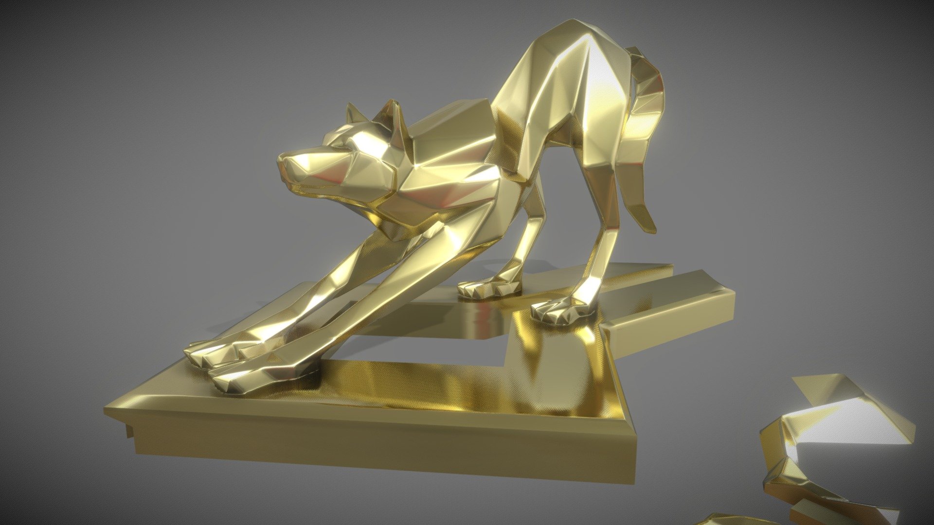 Poly Wolf Mobile Stand (3D Printable) - Buy Royalty Free 3D model by ...