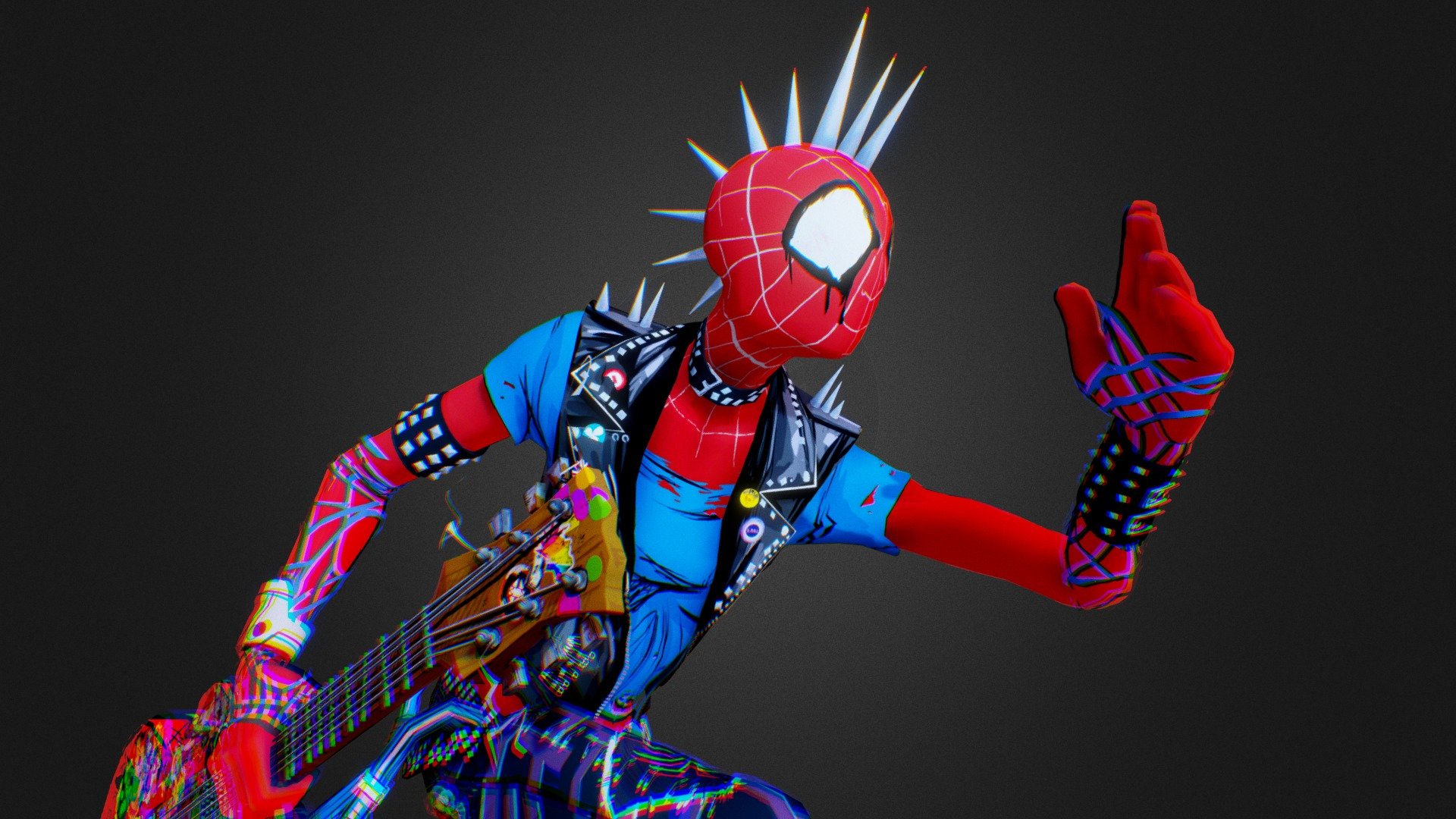 Hobie Brown Spider Punk from Spider-Verse - 3D model by Joe Animator ...