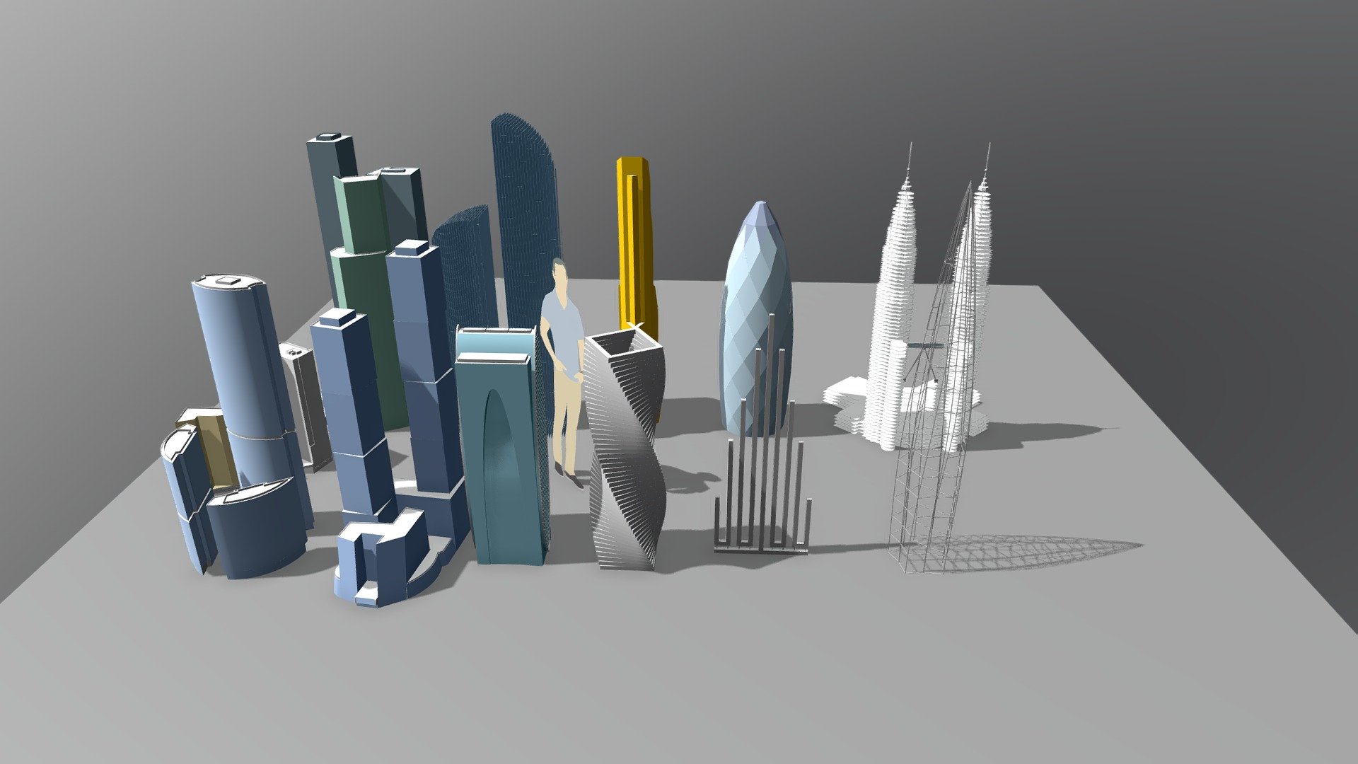 Models of skyscrapers for exhibition - 3D model by AlexMish [85f89c7 ...
