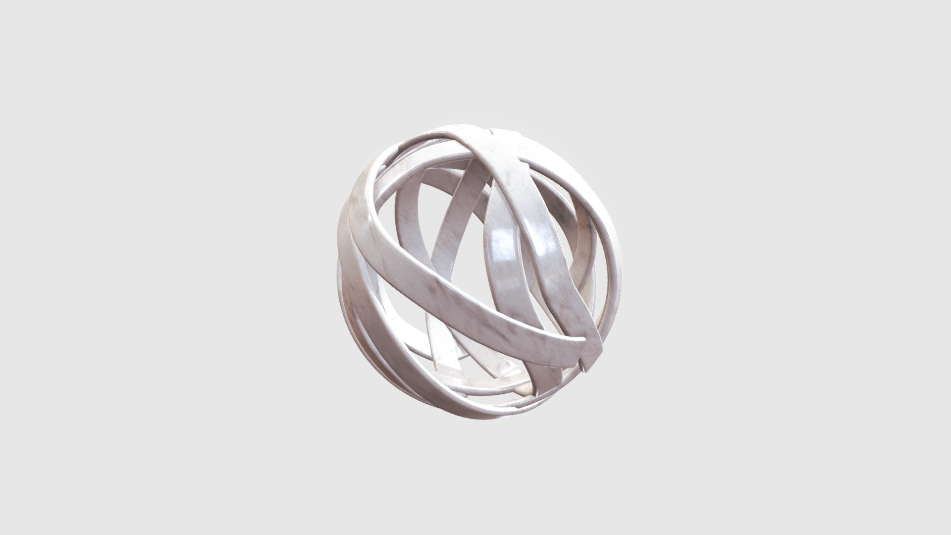 Ribbon Sphere - White Granite II - 3D model by Sarah Montani (@aptiq ...