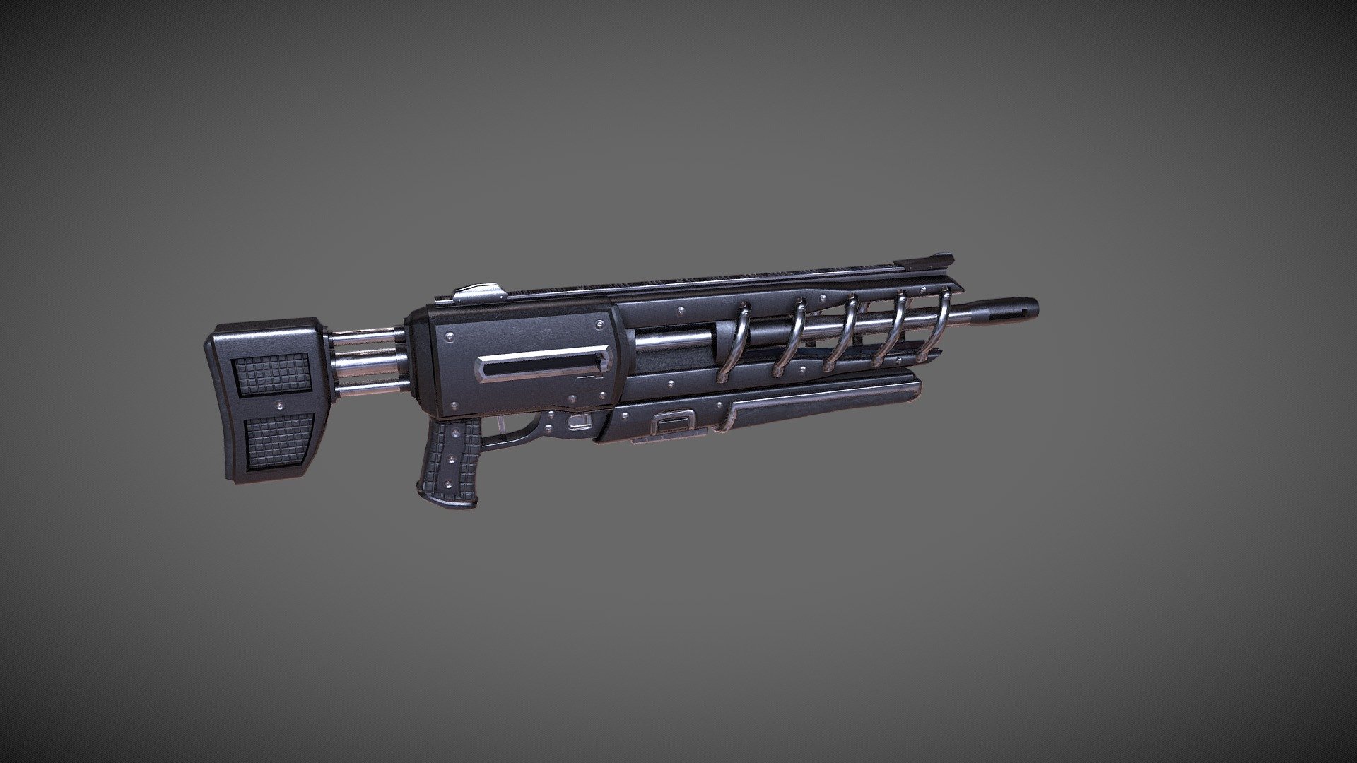 Sci-Fi Magnetic Coil Rifle (PBR Textures) - 3D model by LWGames ...