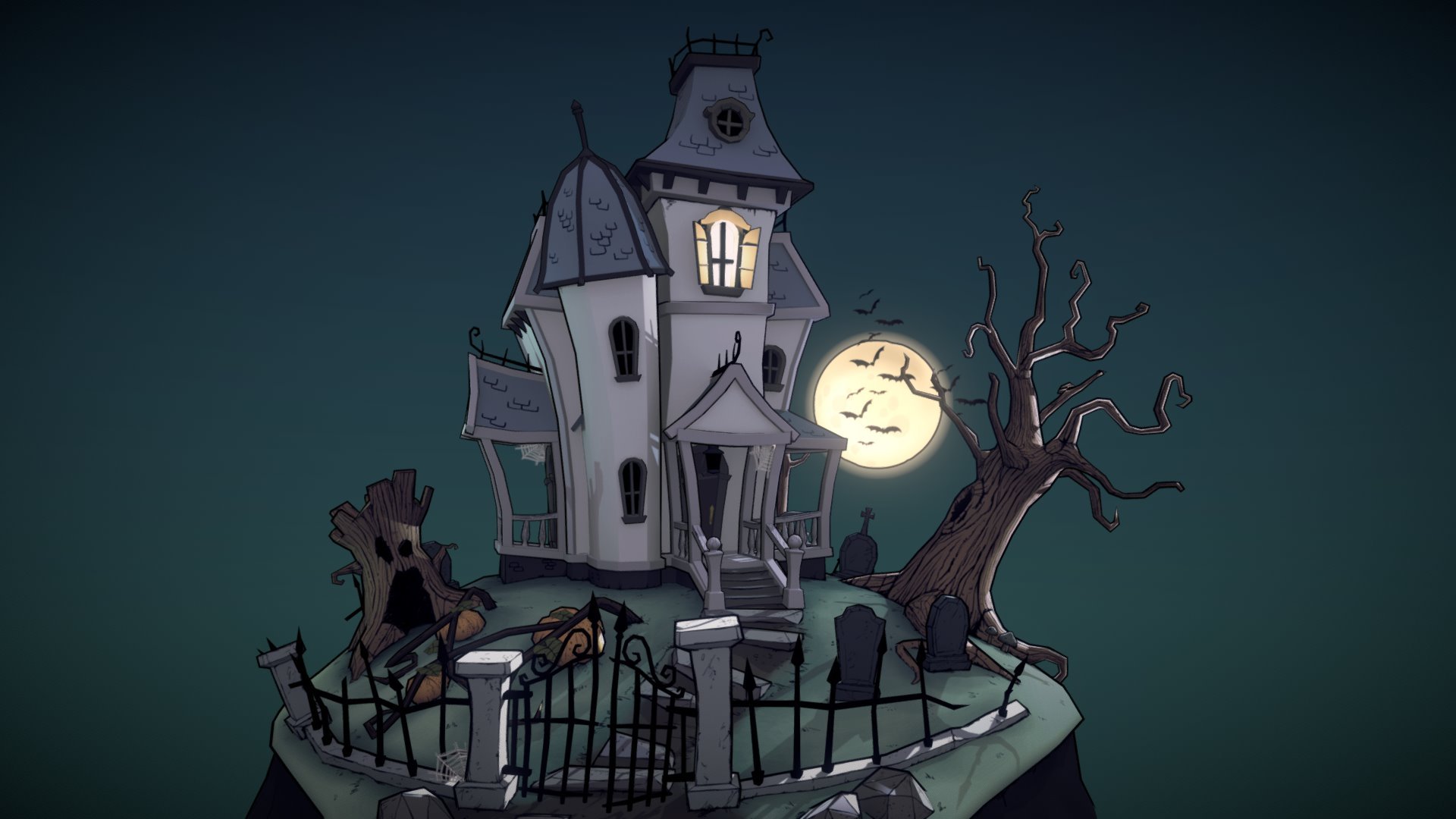 Stylized Halloween Mansion - 3D model by LarkArt Store (@Lark.Art ...