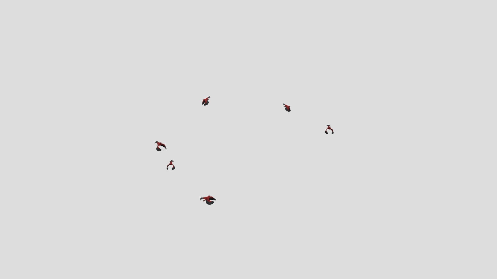 6 Passaros Voando 2x Scala 2 x altura de 160 - Download Free 3D model ...