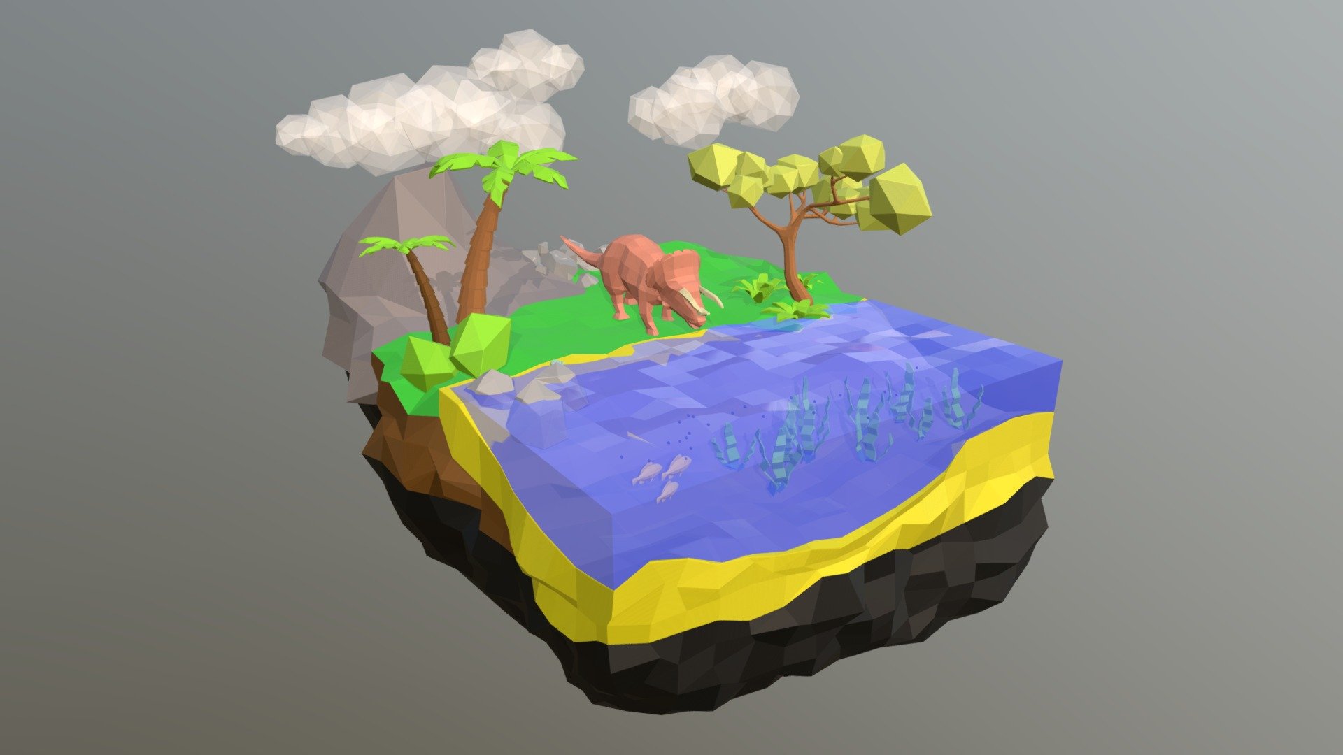 Cretaceous period - Download Free 3D model by Dr.Livsi (@Dr.Livsi92 ...