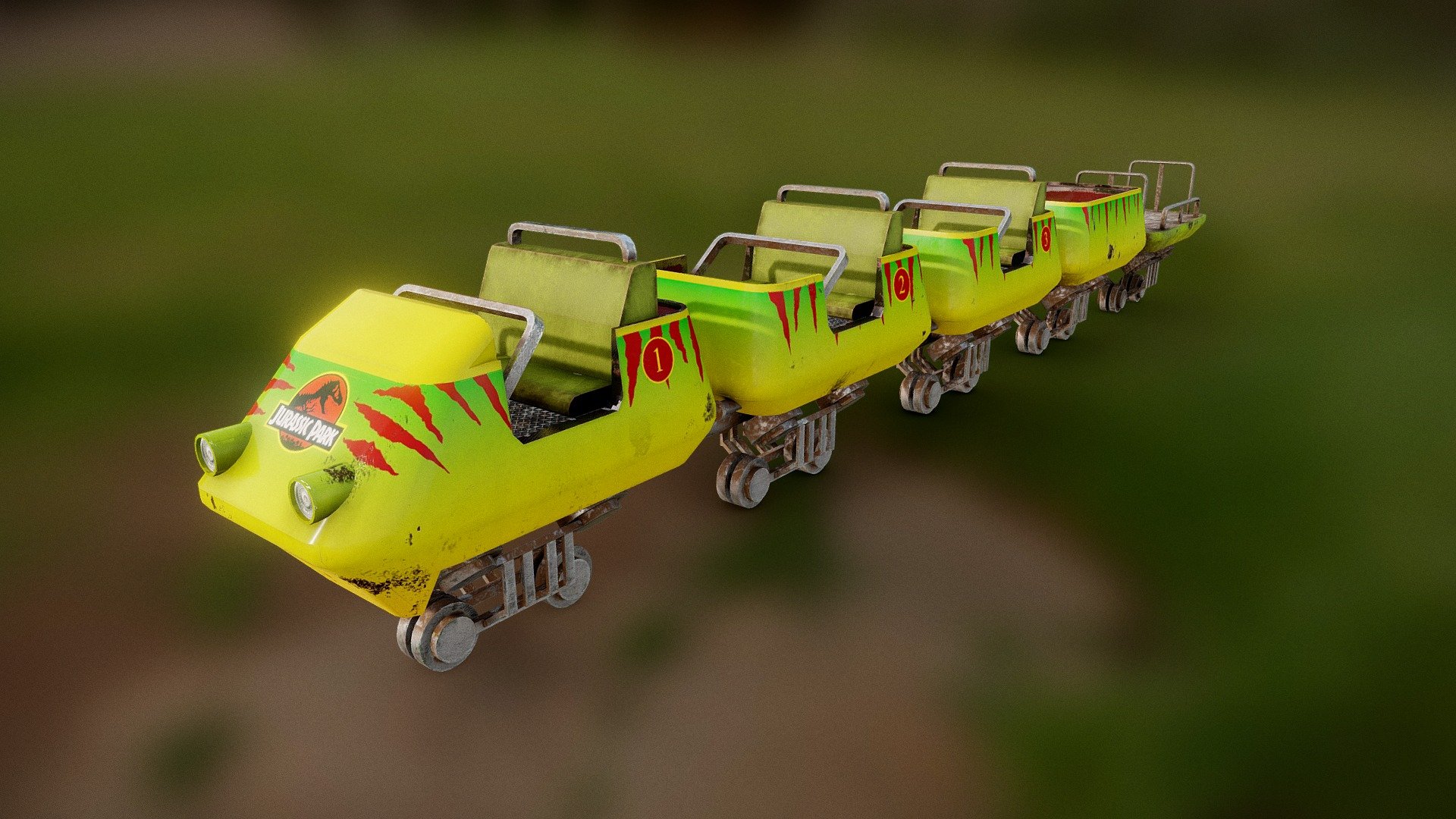 Jurassic Park Bone Shaker Train v2 - Buy Royalty Free 3D model by ...