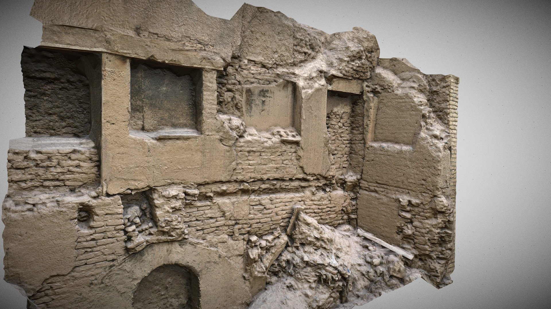 Ruined wall08 - Download Free 3D model by BNArtCo (@baharnajari ...