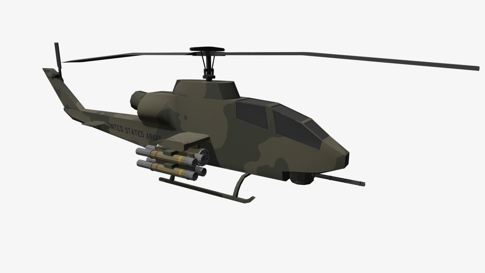 Low Poly AH-1 Cobra - 3D model by samanthacford [863a107] - Sketchfab