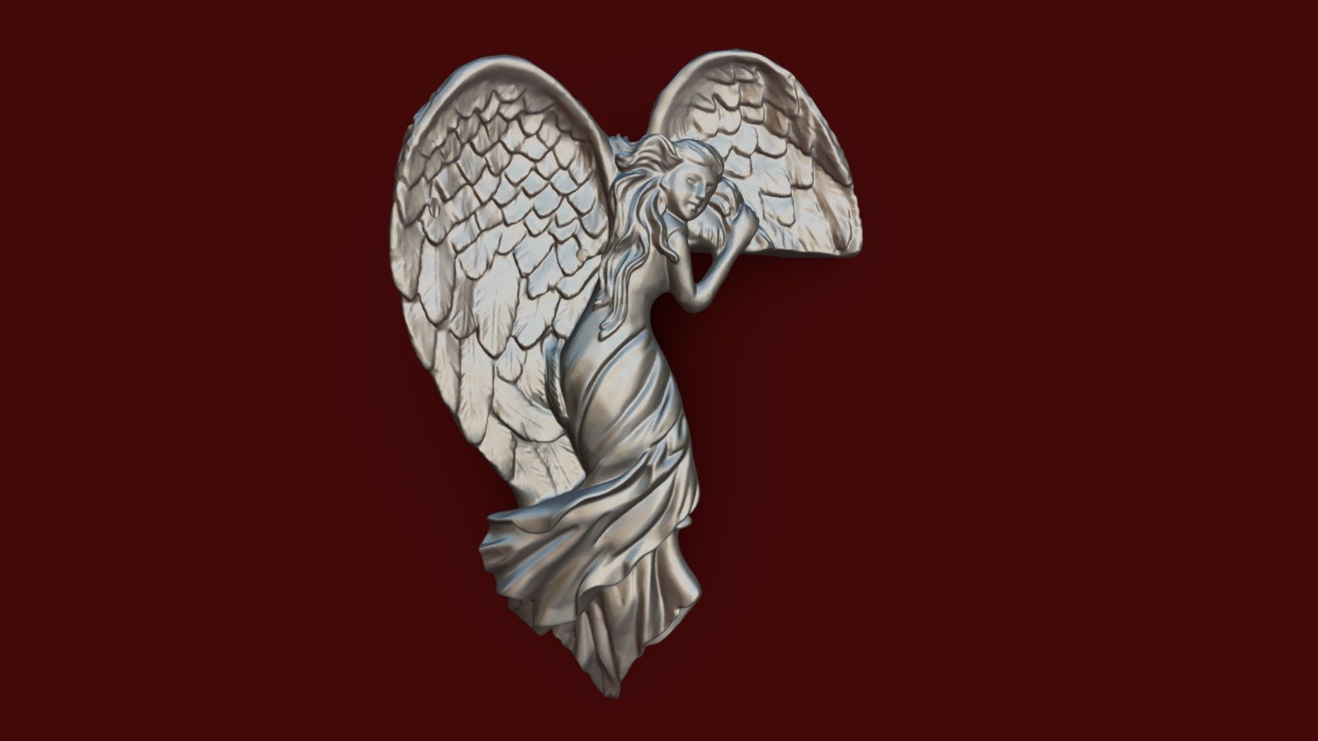 door picture frame angel left and right model - Buy Royalty Free 3D ...