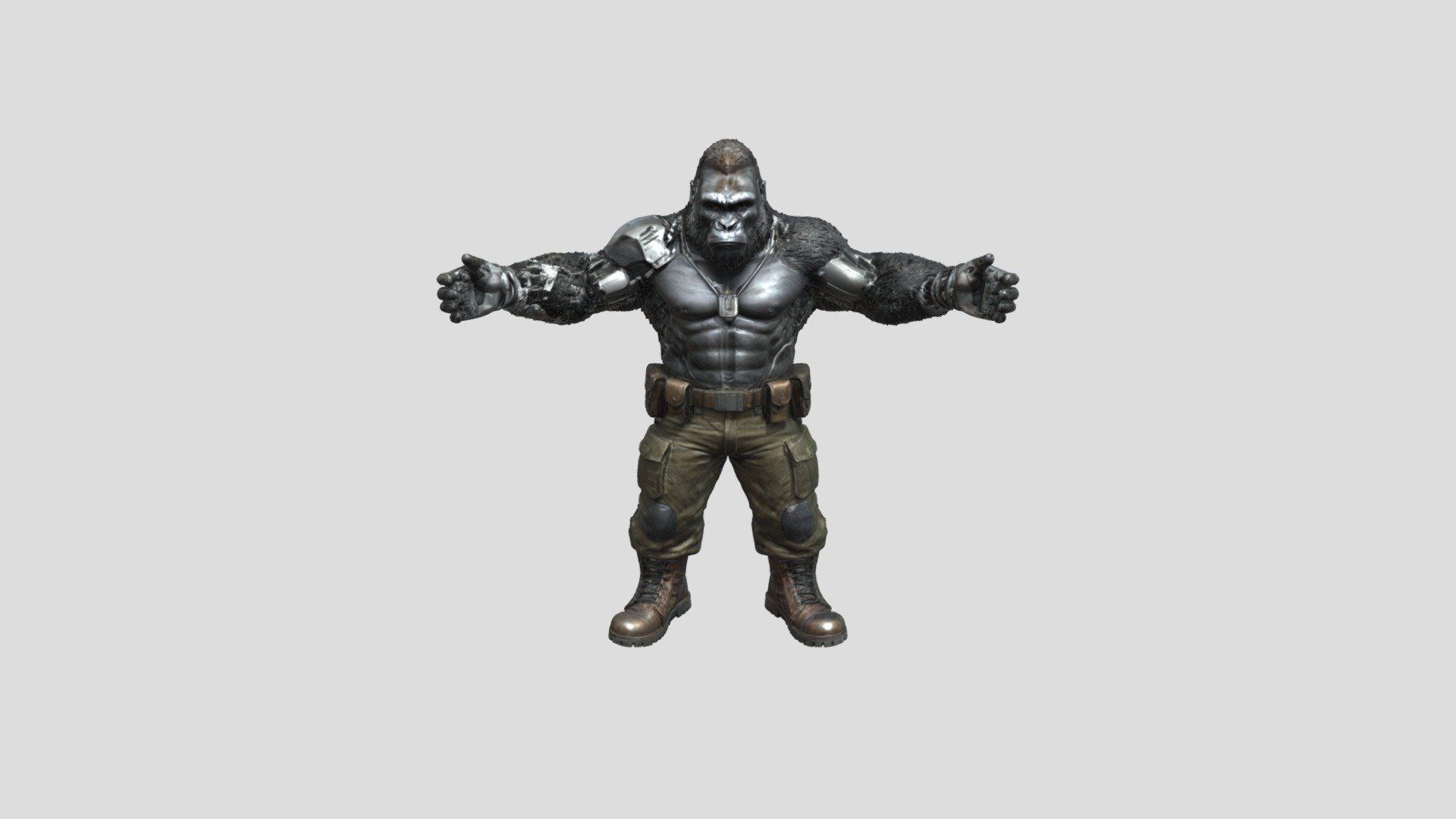 Cyber Gorilla Warrior - 3D model by kaleb4456 [863ea46] - Sketchfab