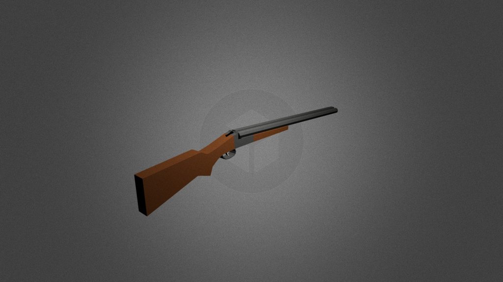 Low Poly double-barreled shotgun - 3D model by rauno.villberg [86476fc ...