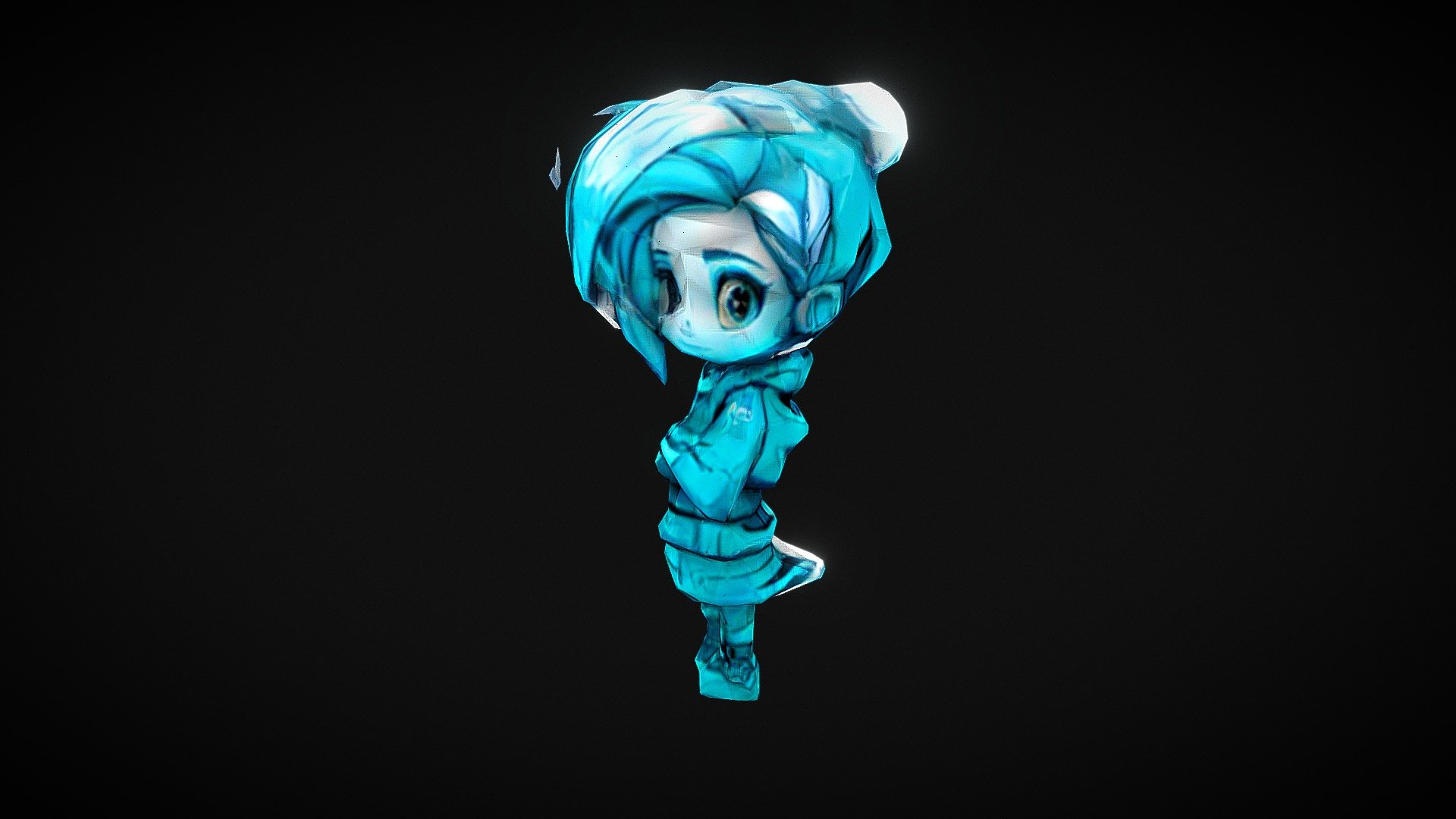 "Joyful Encounter in Azure: Cartoon Characters A - Download Free 3D ...