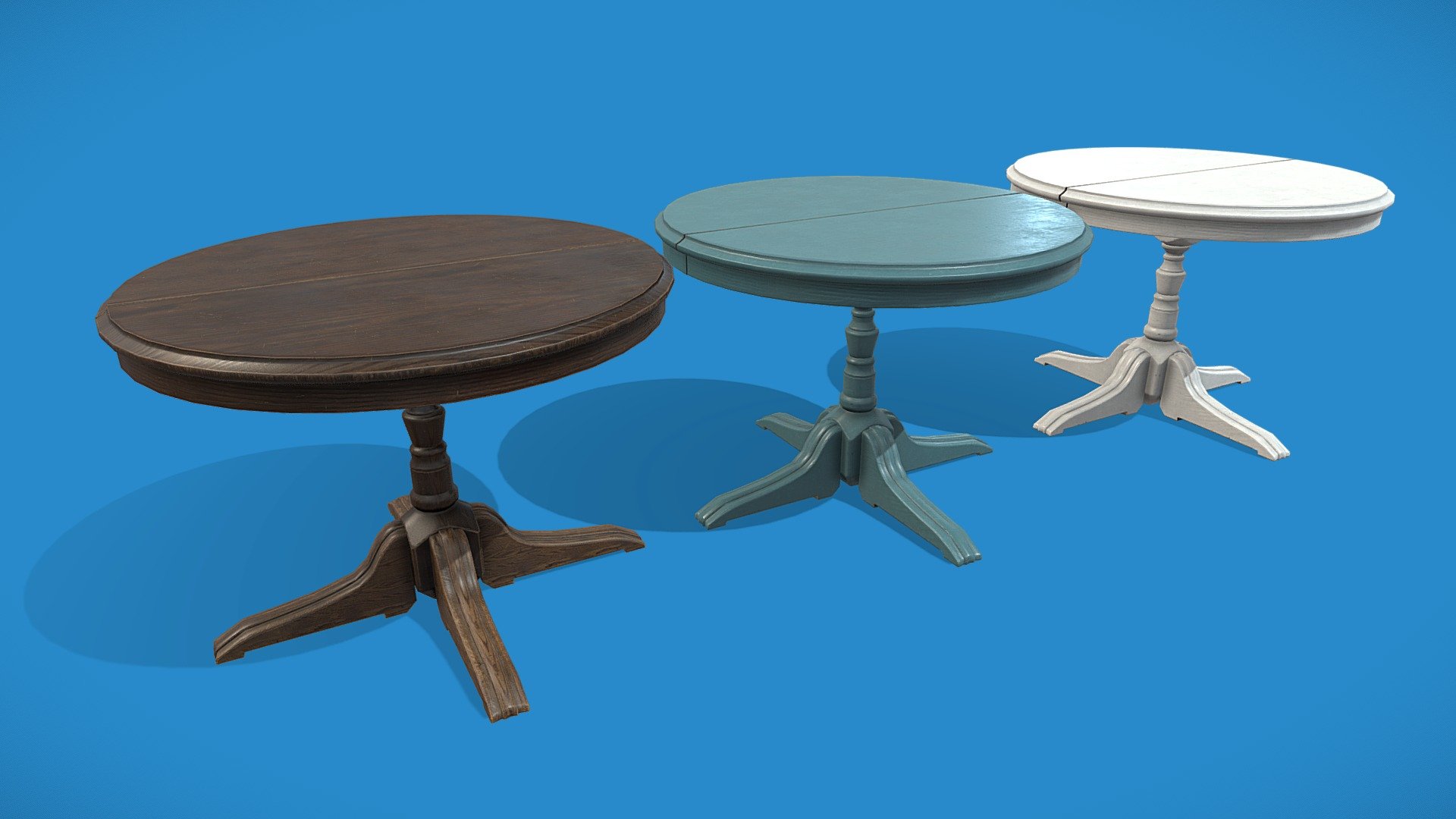 Vintage Circular Dining Tables Type B - 3D model by Mad_Lobster ...