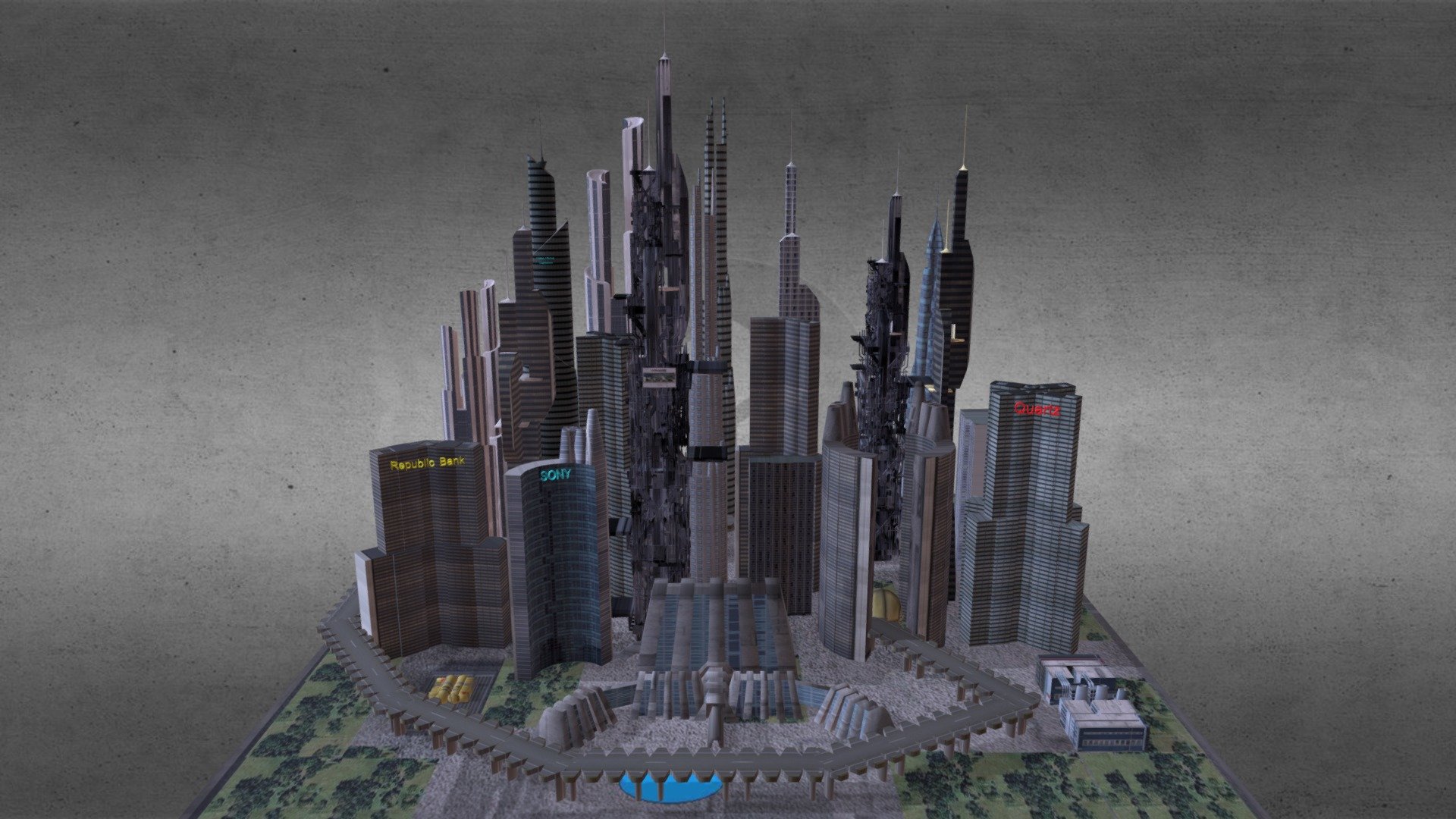 Downtown City - 3D model by joritz27 [865ac99] - Sketchfab