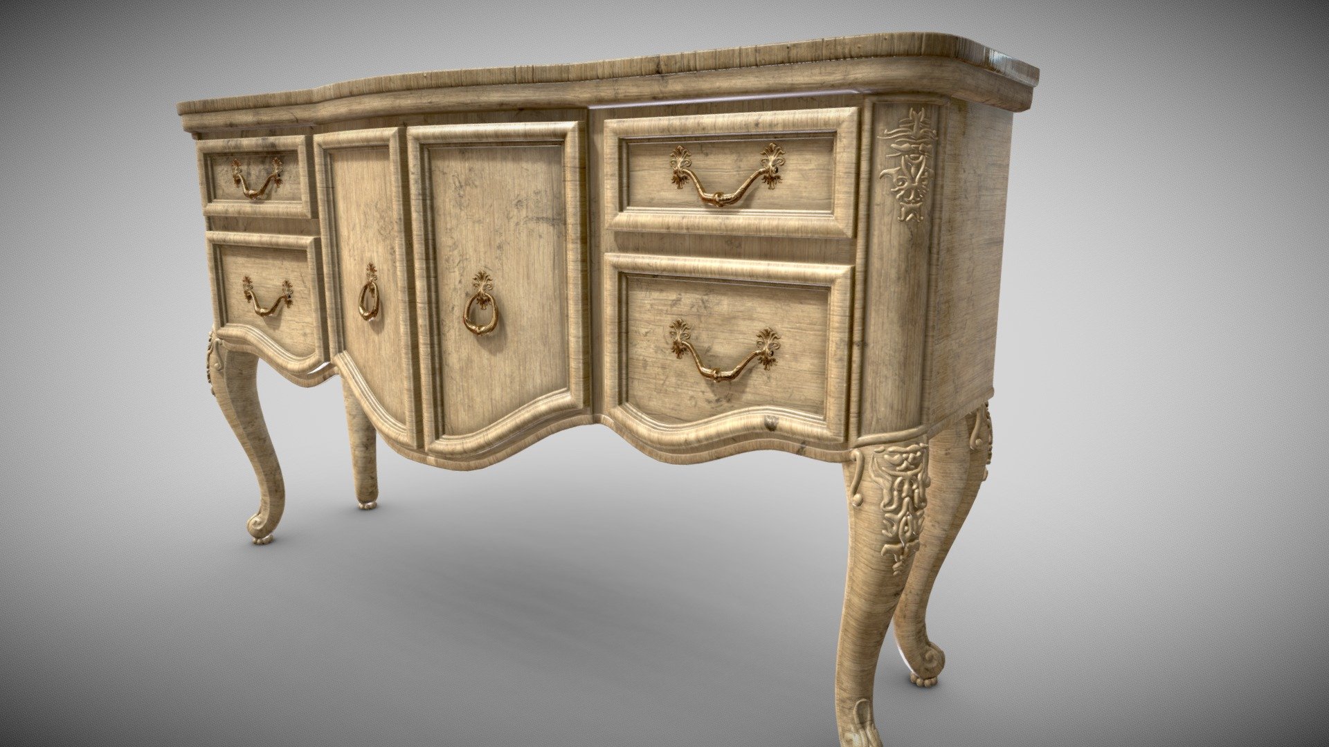 Antique Wooden 3D Table - 3D model by Kailash H Kanojia ...