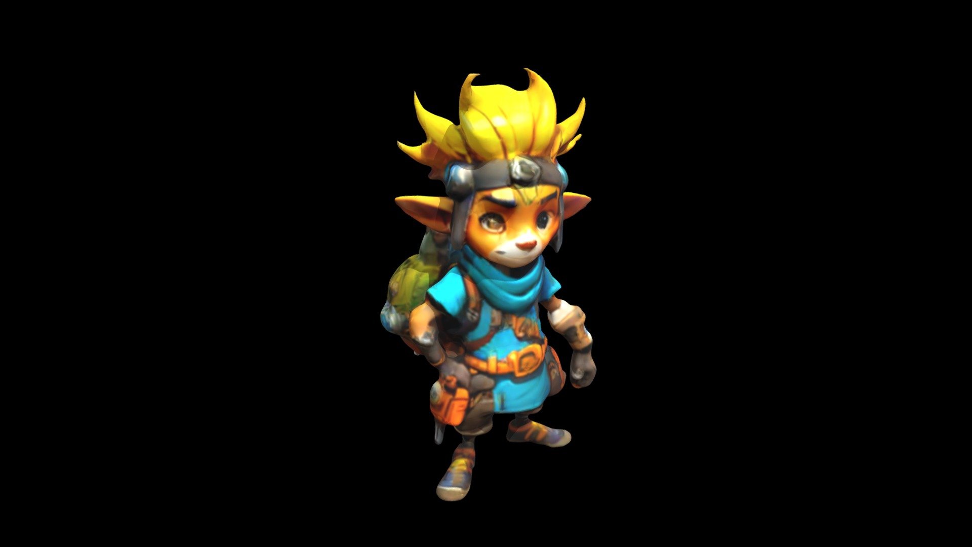 Anime character "Rabbit Star" with yellow spikes - Download Free 3D ...