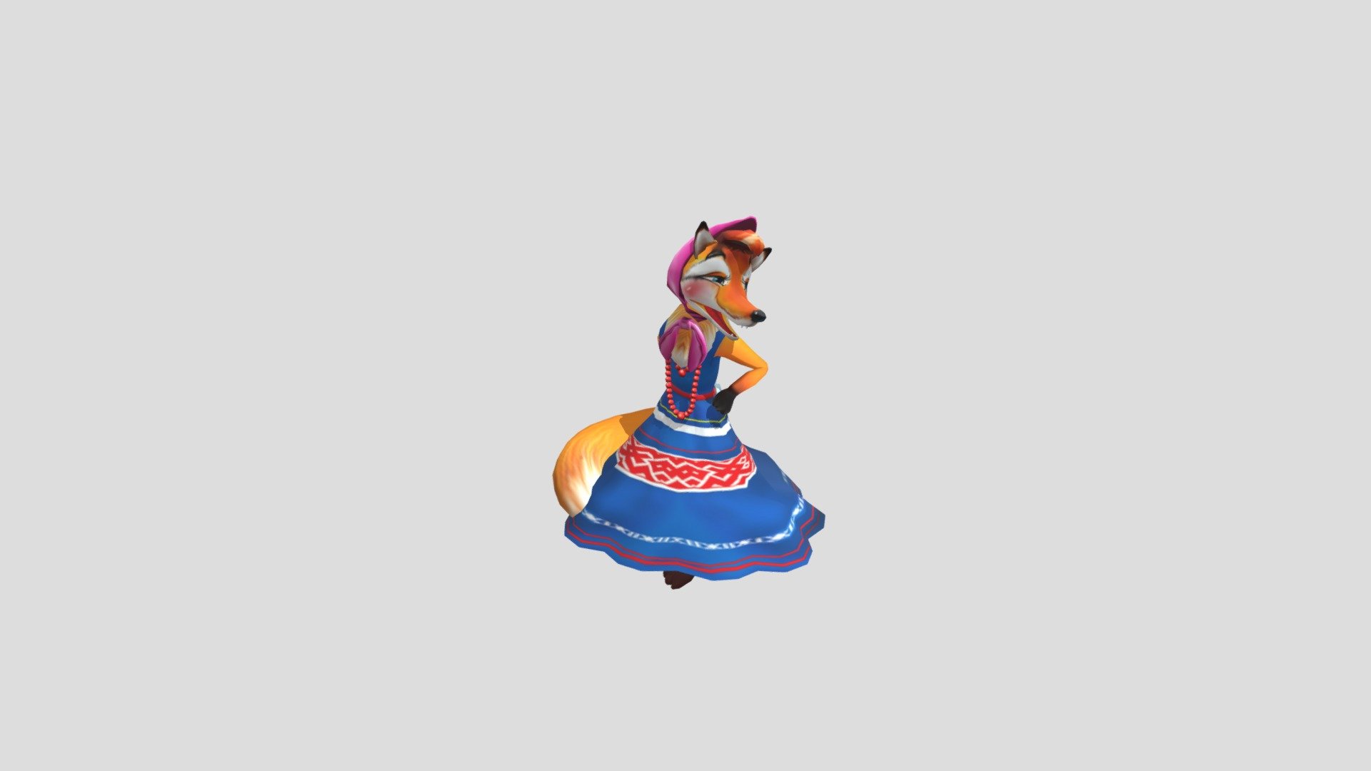 Fox in a dress with rig and animation - 3D model by arpoint [8663b0c ...