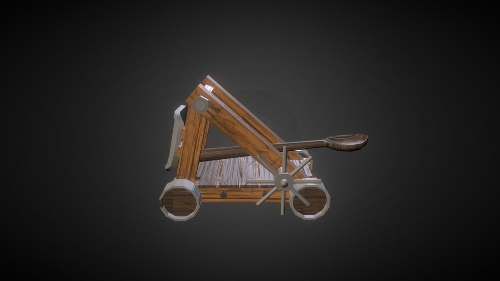 Hand Painted Catapult 2. With animation. - 3D model by Ben Courtney ...