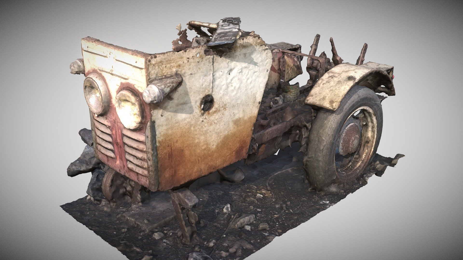 Destroyed Small Tractor - Scan - Download Free 3D model by Léonard_Doye ...