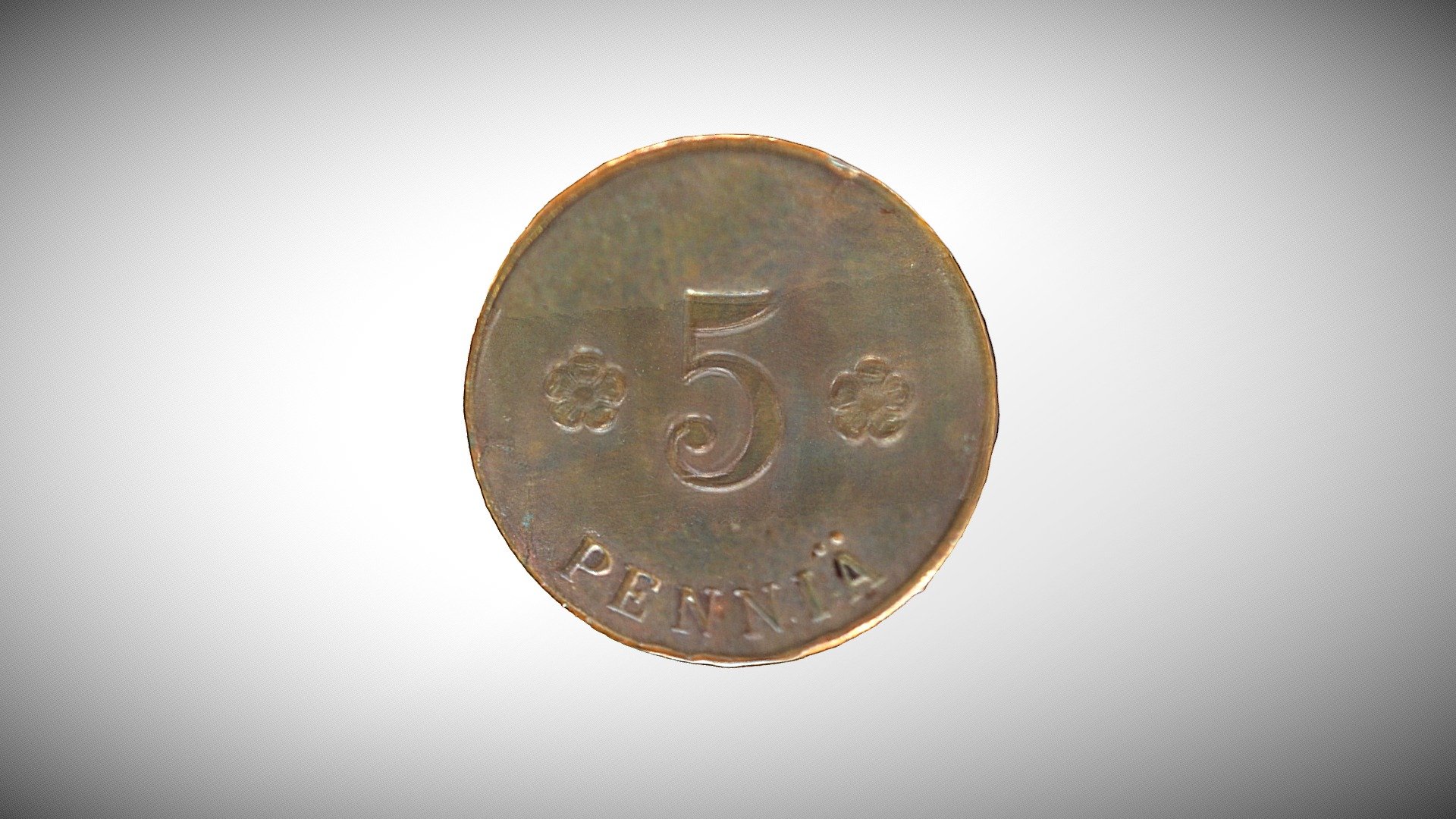 Punaisen Suomen kolikko - Five-penny coin - 3D model by Vapriikki ...