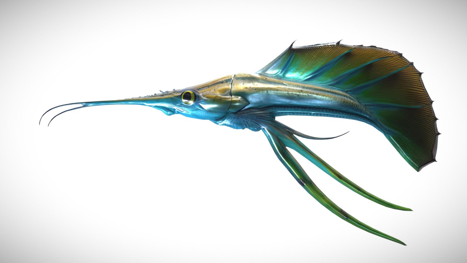 Alien Fantasy Fish - Sail Dart - Buy Royalty Free 3D model by Etherion ...