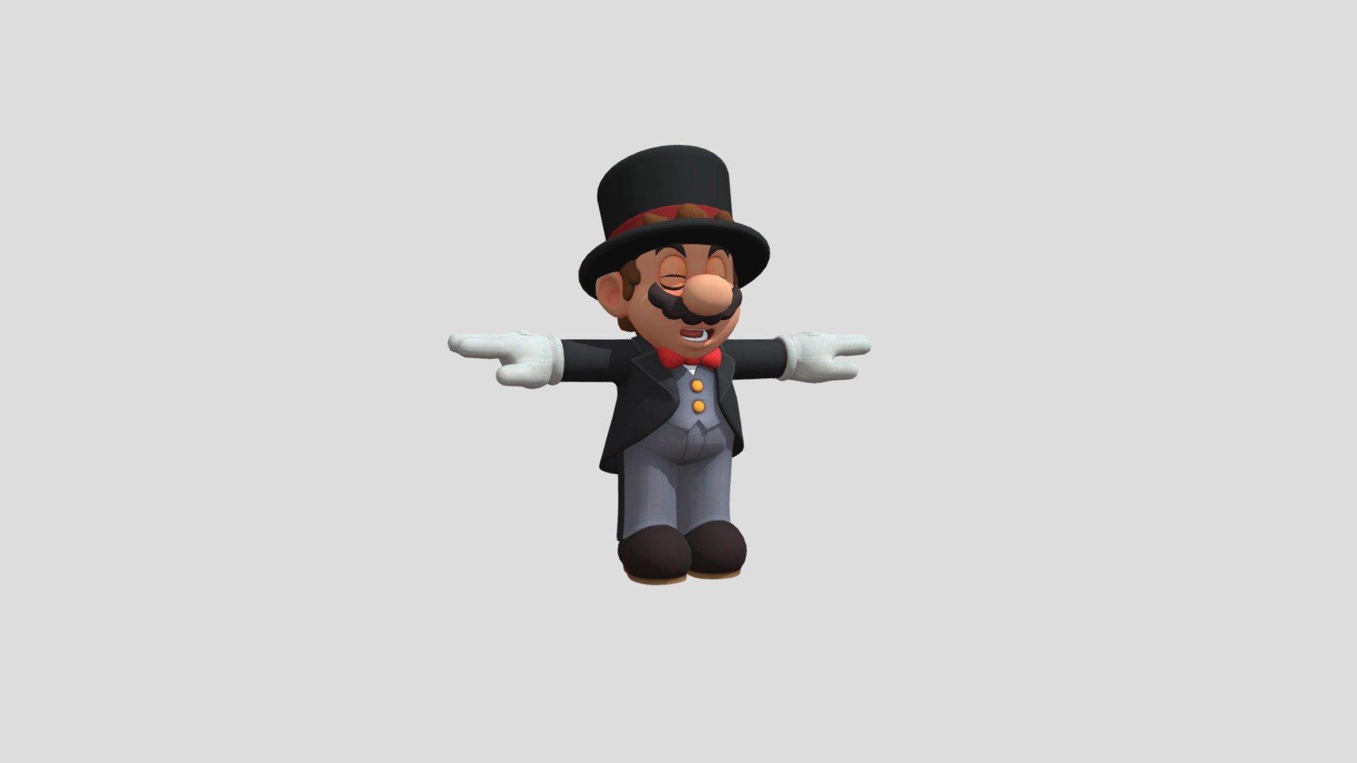 Mario Black Tuxedo Cap Throw - Download Free 3D model by tirrellclark ...