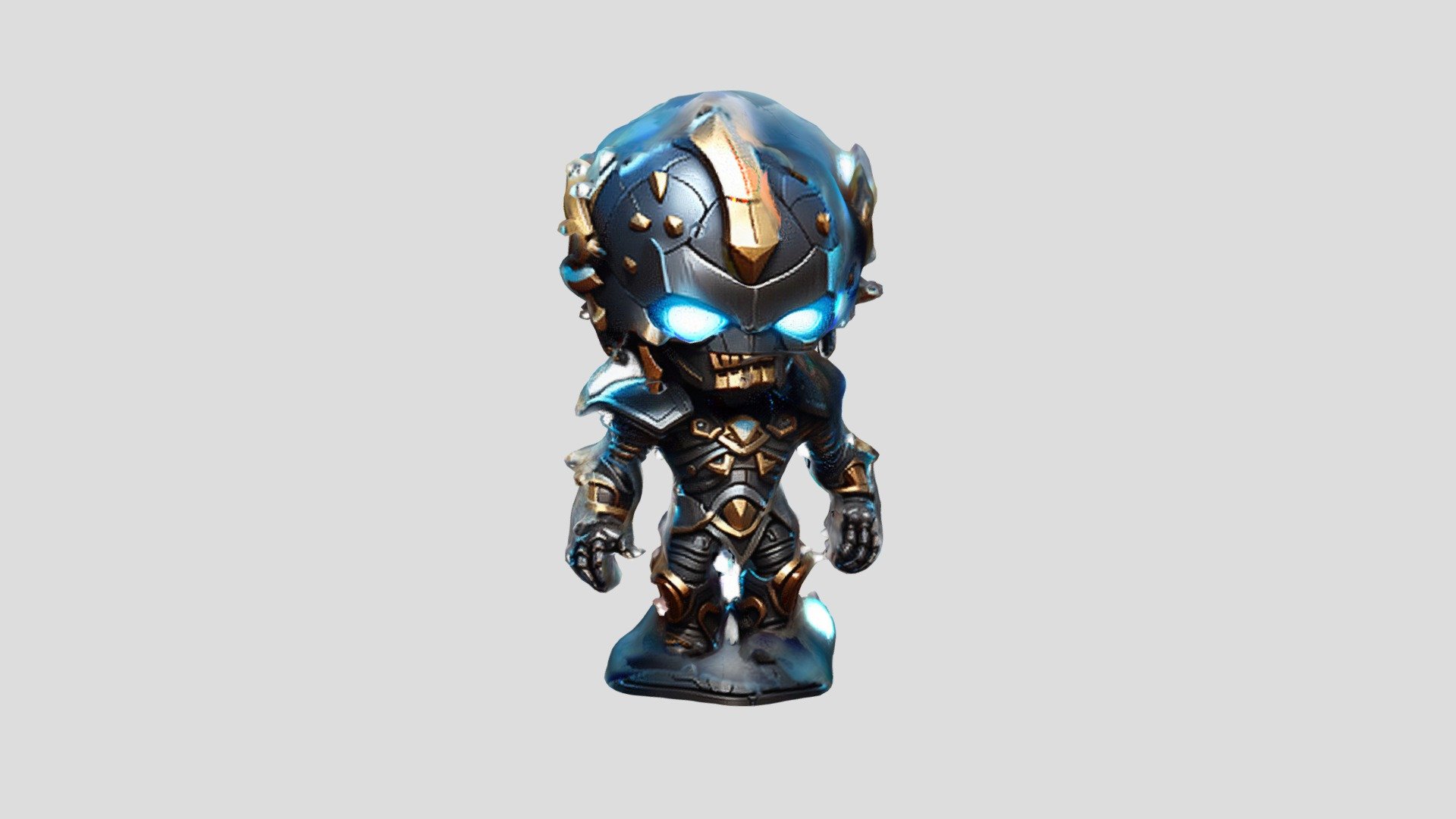 Chibi-style warrior character with black armor - Download Free 3D model ...