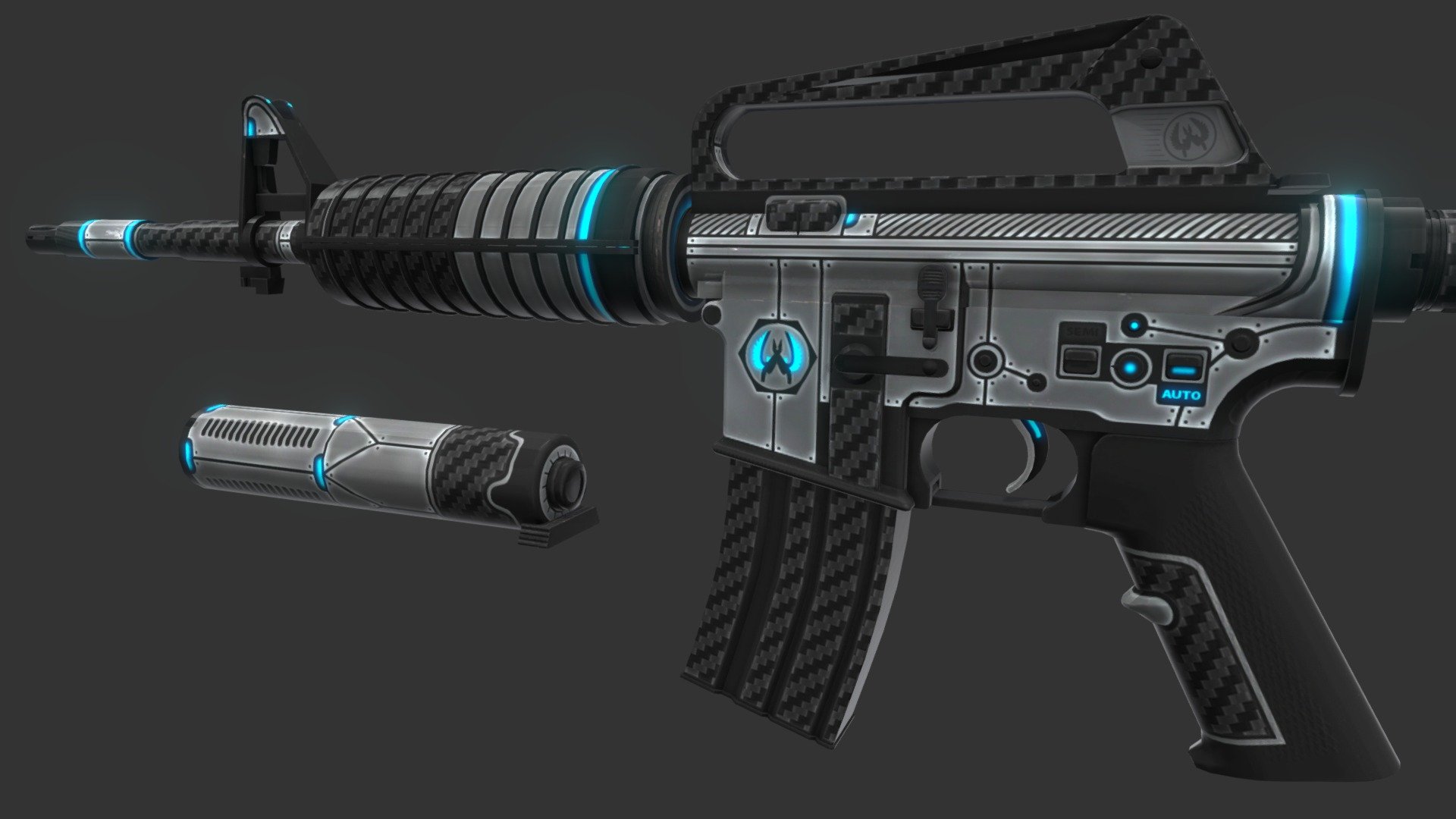 M4A1-S :: Cyber - 3D model by p1etje2 [867bf7d] - Sketchfab