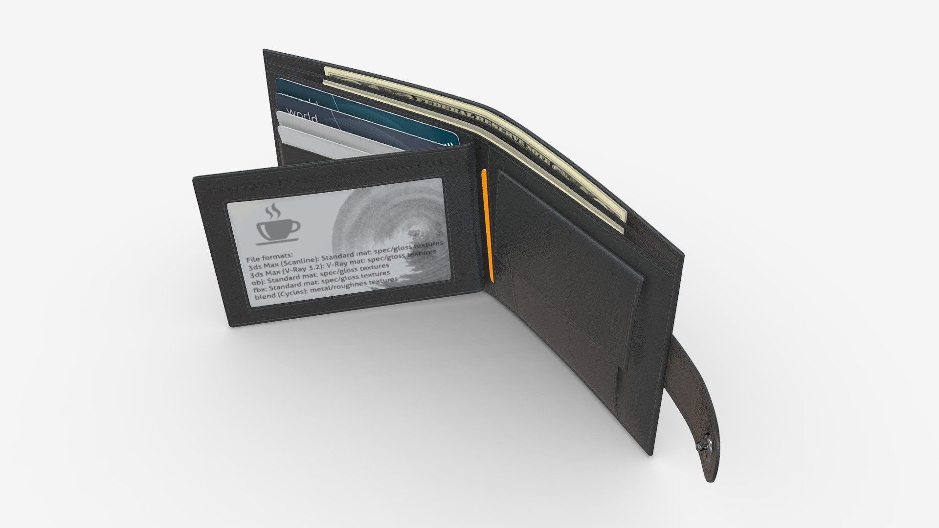 Leather Wallet for Men Unfolded 02 - Buy Royalty Free 3D model by ...