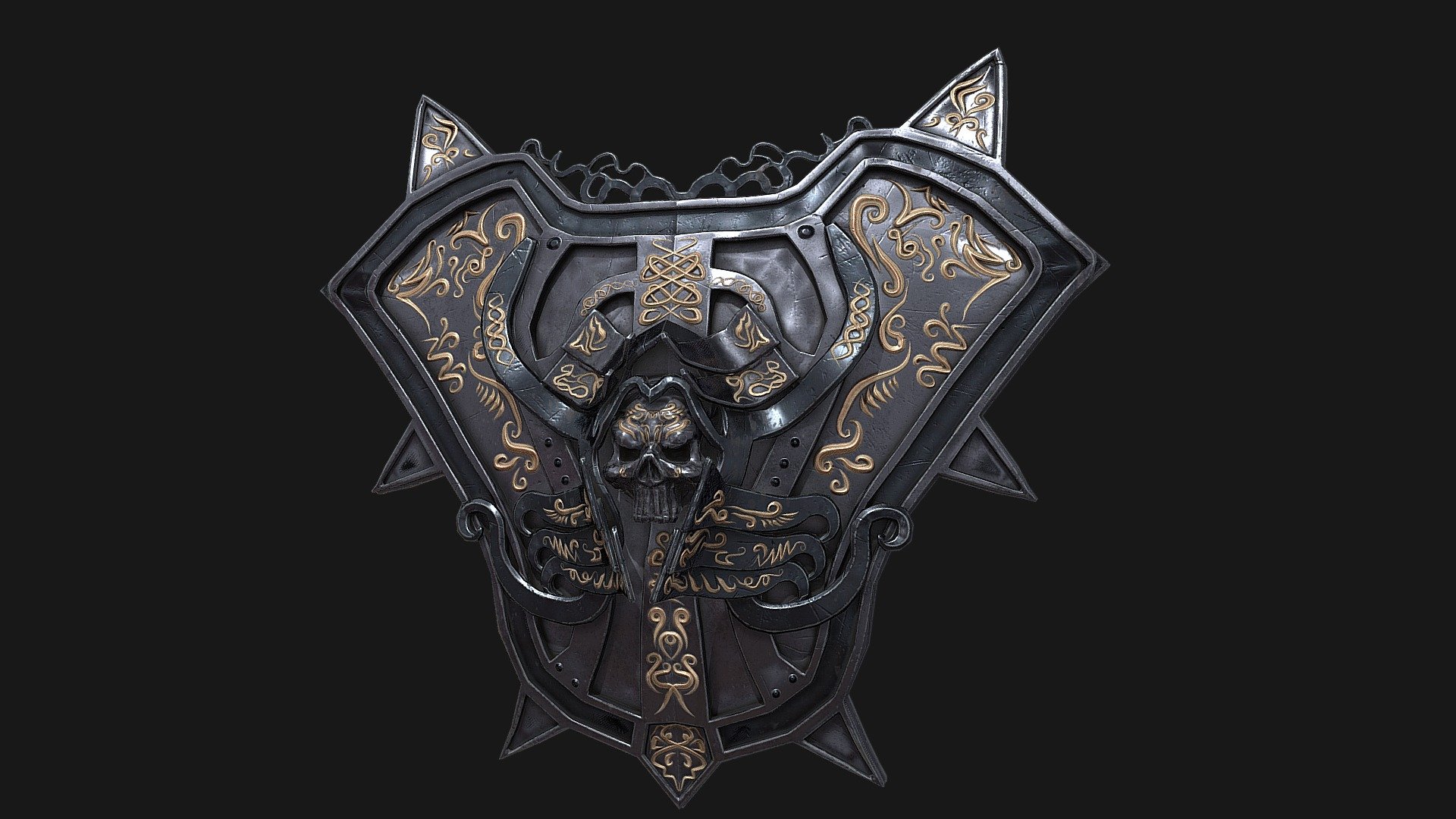 Fantasy skull shield with ornament - 3D model by Alexandr33D (@vympel ...