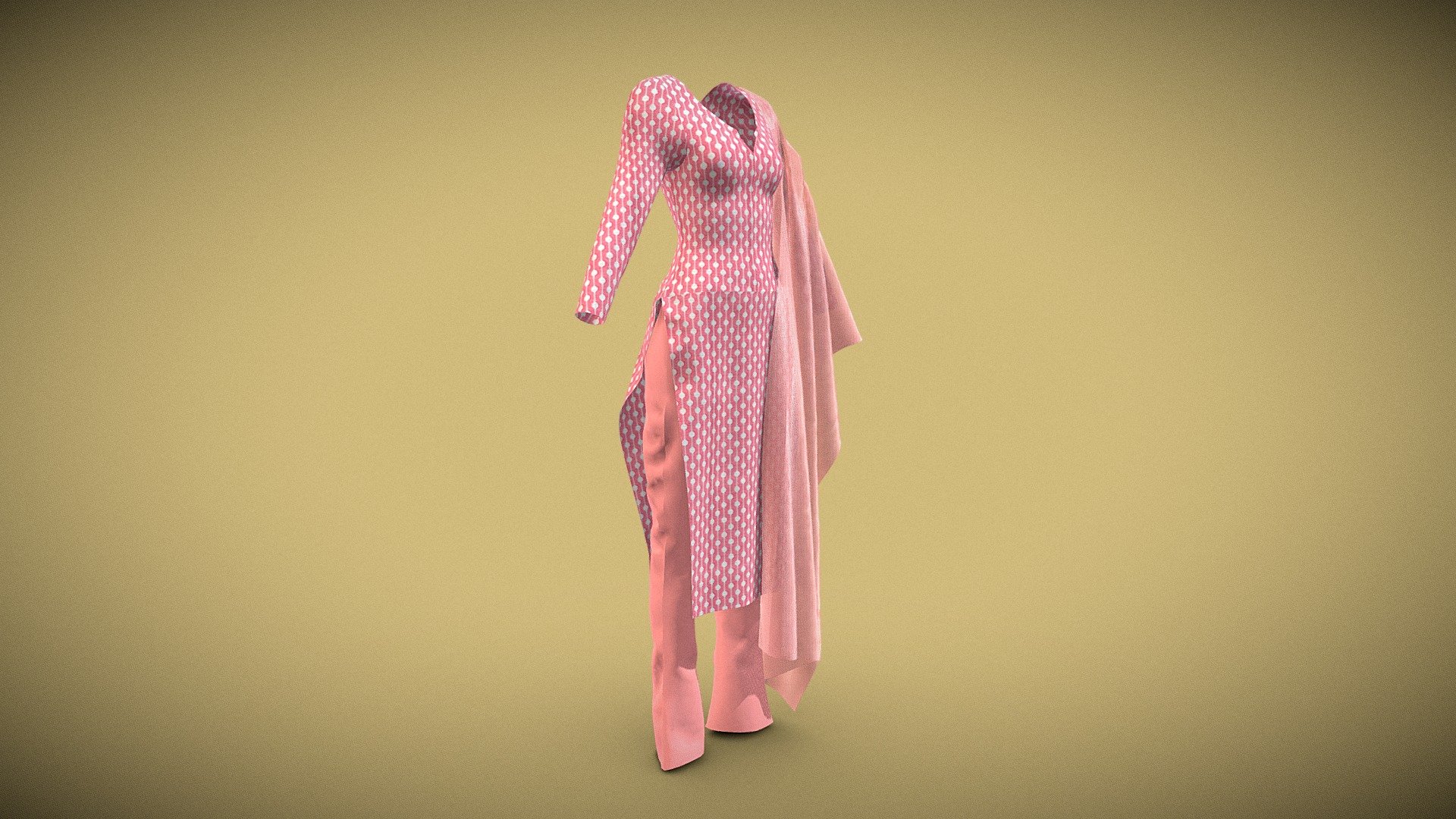 Kurtha (Nepali / Indian Dress) - Buy Royalty Free 3D model by SAXN ...