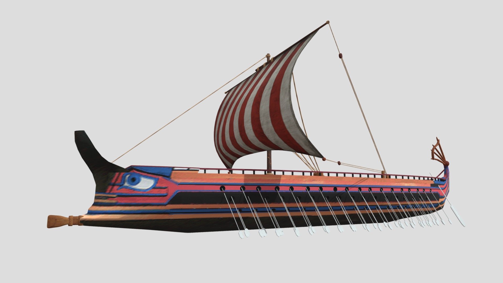 Athenian Triere - 3D model by gogiart (@agt14032013) [868b464] - Sketchfab